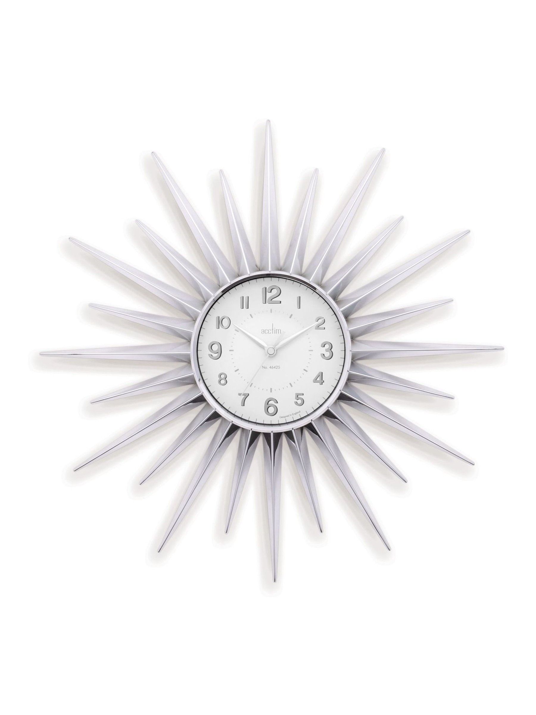 Buy Acctim Clocks Silver Stella Starburst Wall Clock from the Next UK ...