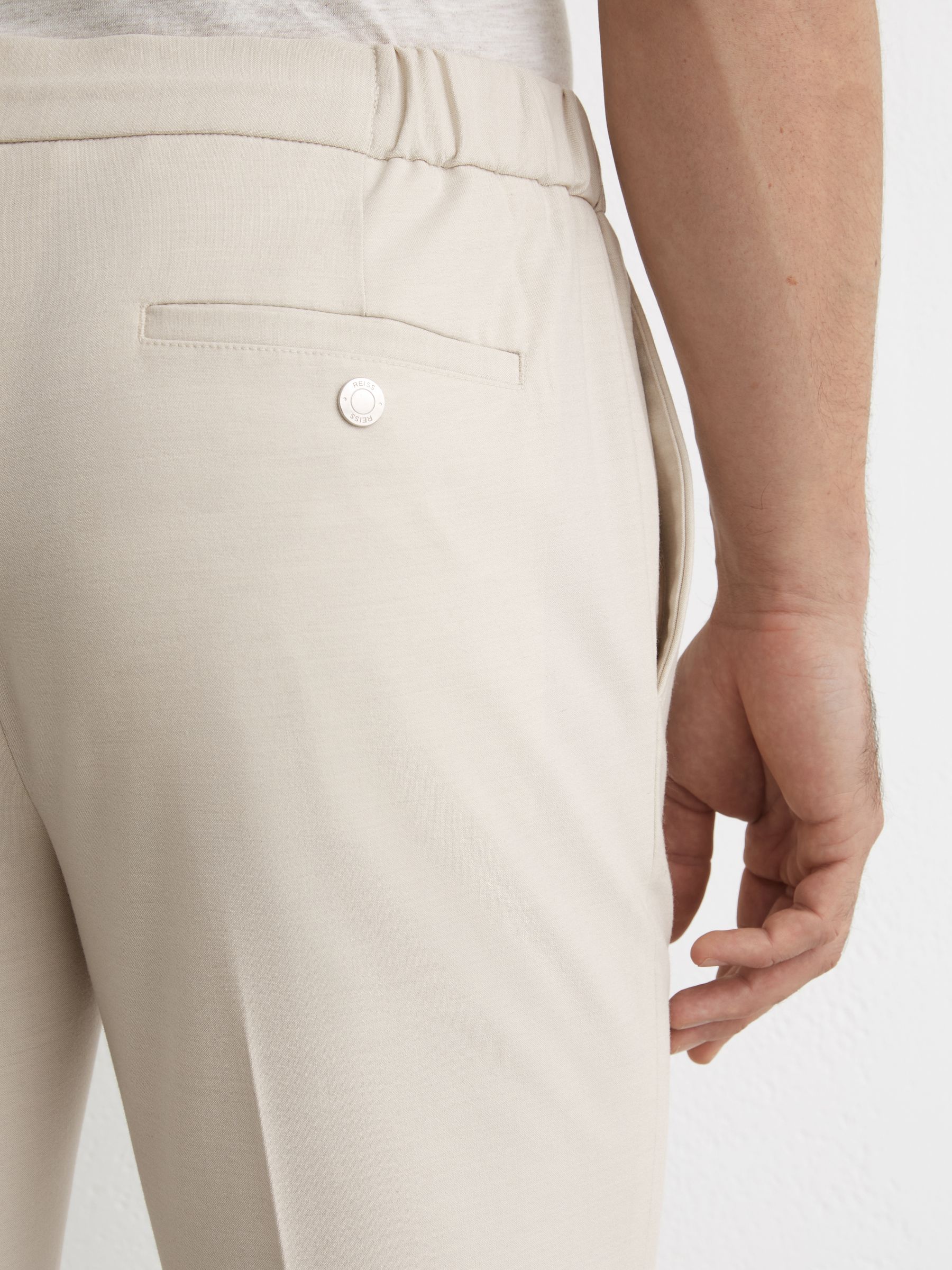 Buy Reiss Stone Found Stretch Slim-Fit Drawstring Trousers from the ...