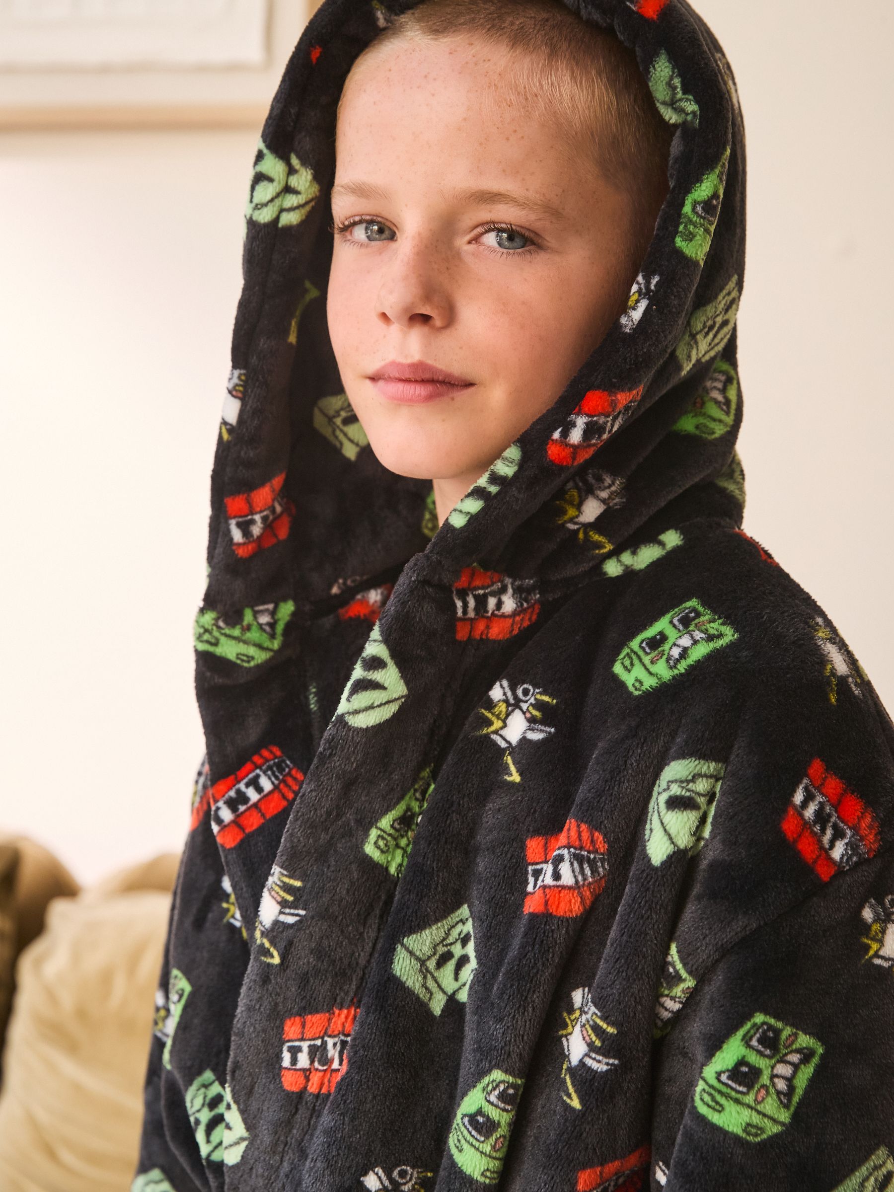 Buy Black Minecraft Fleece Robe (5-16yrs) from Next Thailand