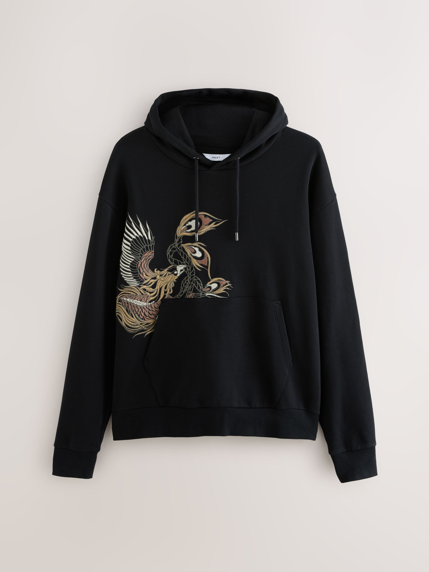 Buy Black Emboidered Graphic Print Hoodie from the Next UK online shop