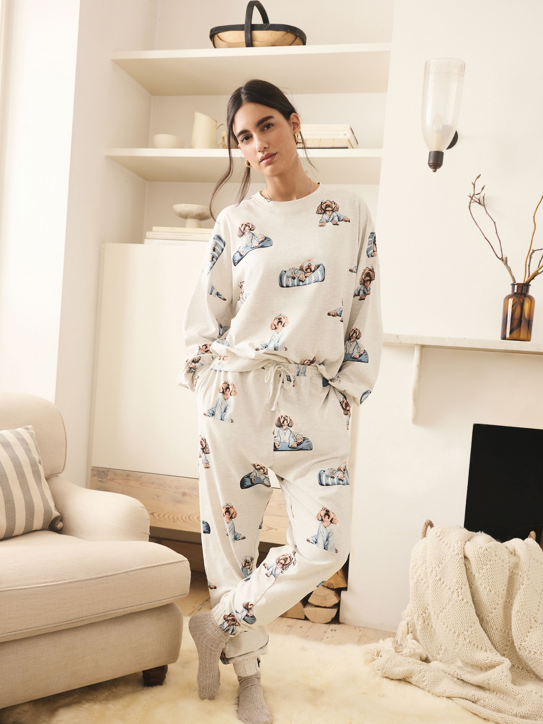 Buy Grey Charlie The Cockapoo Long Sleeve Pyjamas from Next Australia