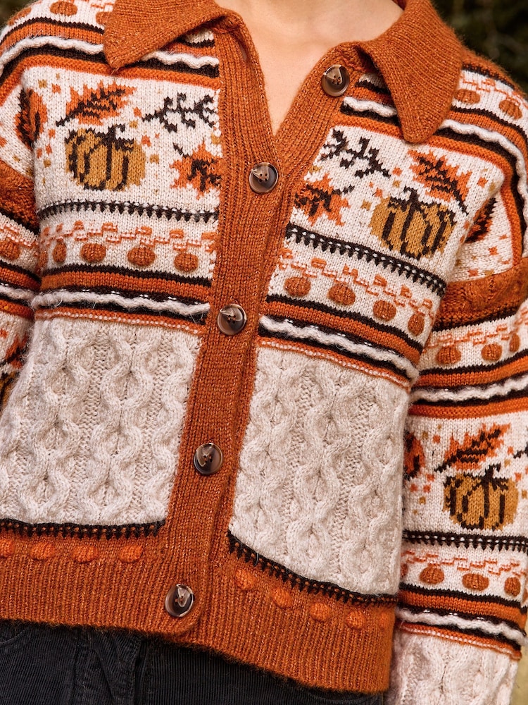 next orange button jumper