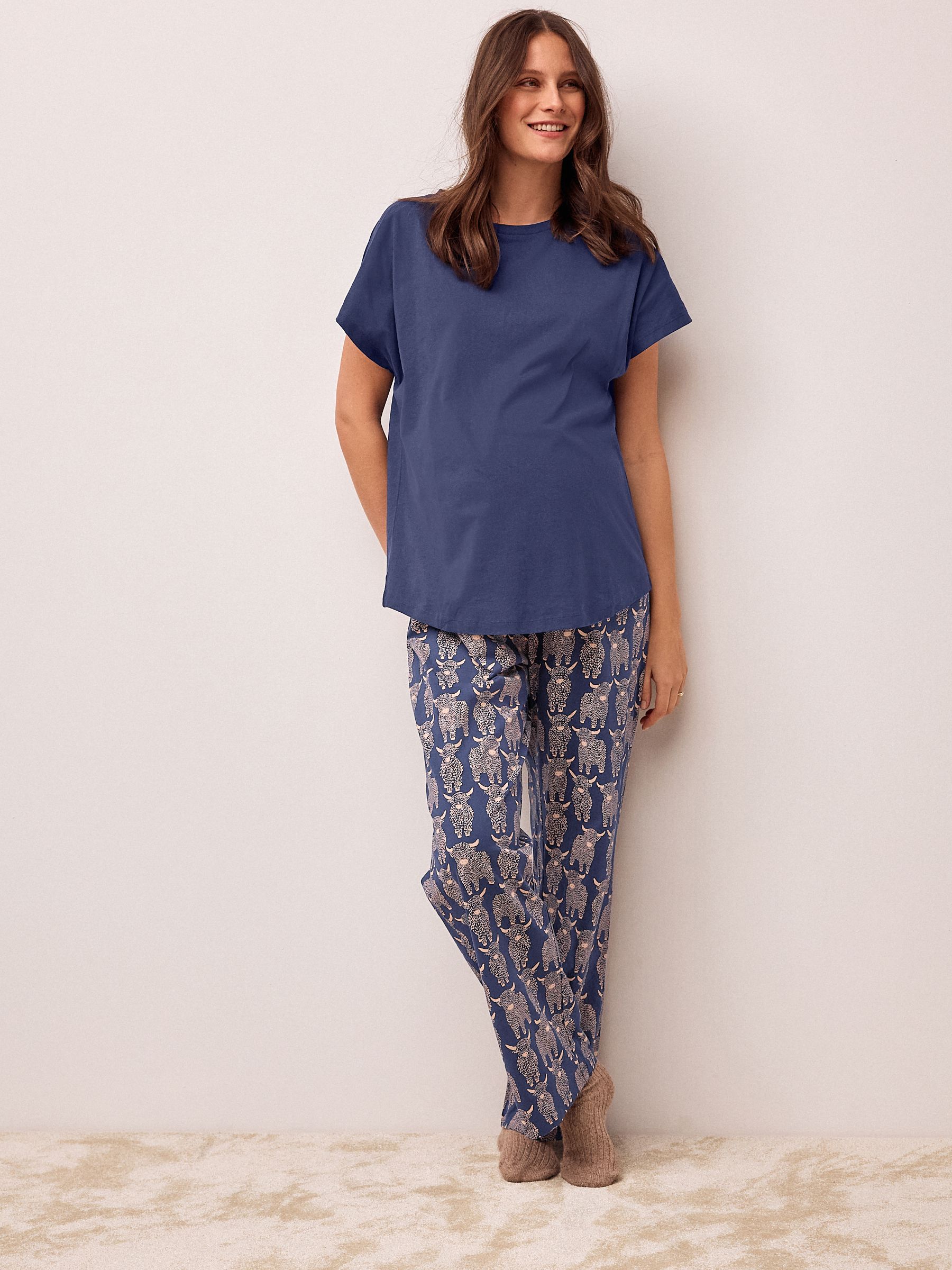 Buy Navy Hamish The Highland Cow Maternity Short Sleeve Pyjamas from ...