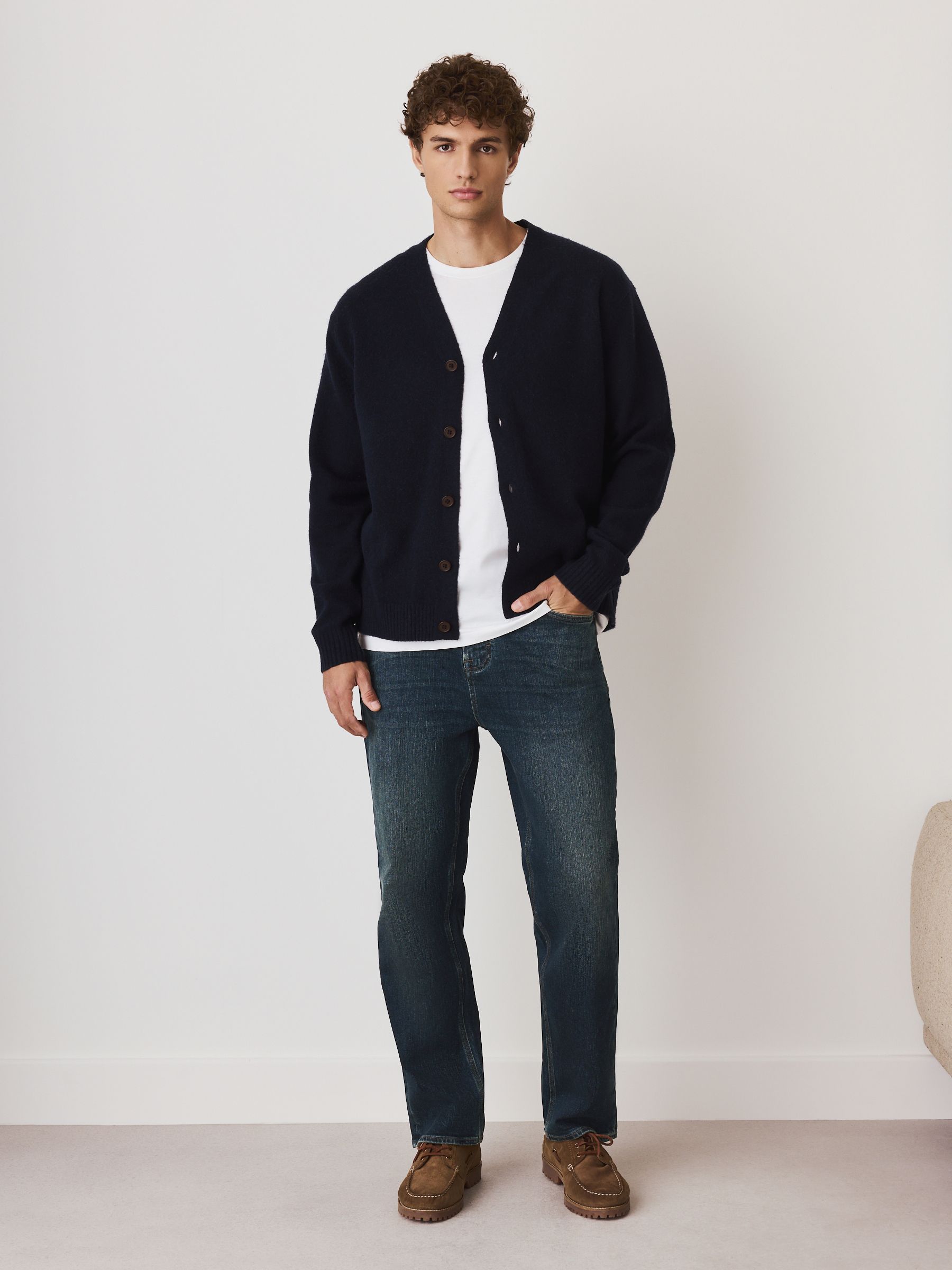 Buy Ink Straight Fit Premium Crosshatch Denim Jeans from Next Ireland