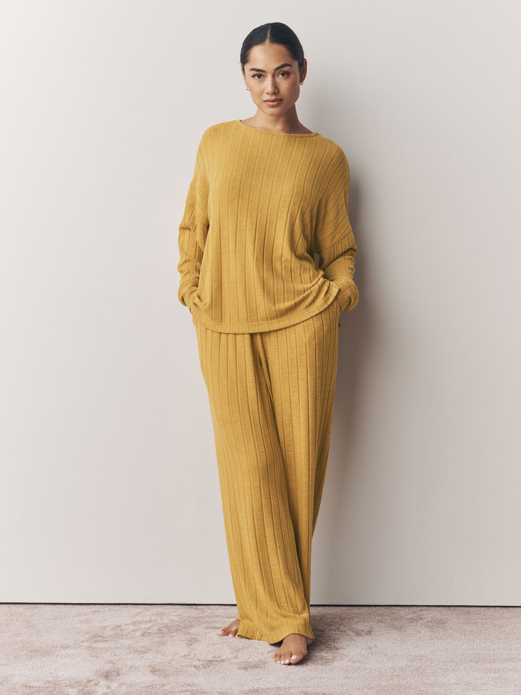 Buy Ochre Yellow - Cosy Long Sleeve Pyjamas from Next Israel