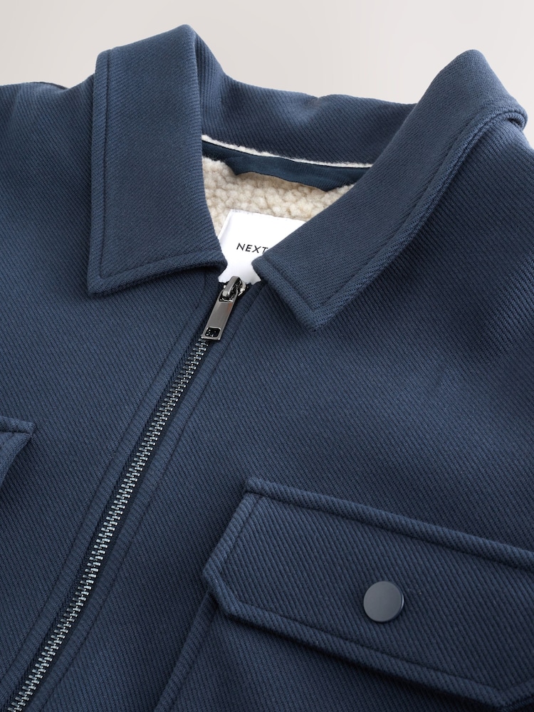 Buy Navy Blue Borg Fleece Lined Shacket from Next Netherlands
