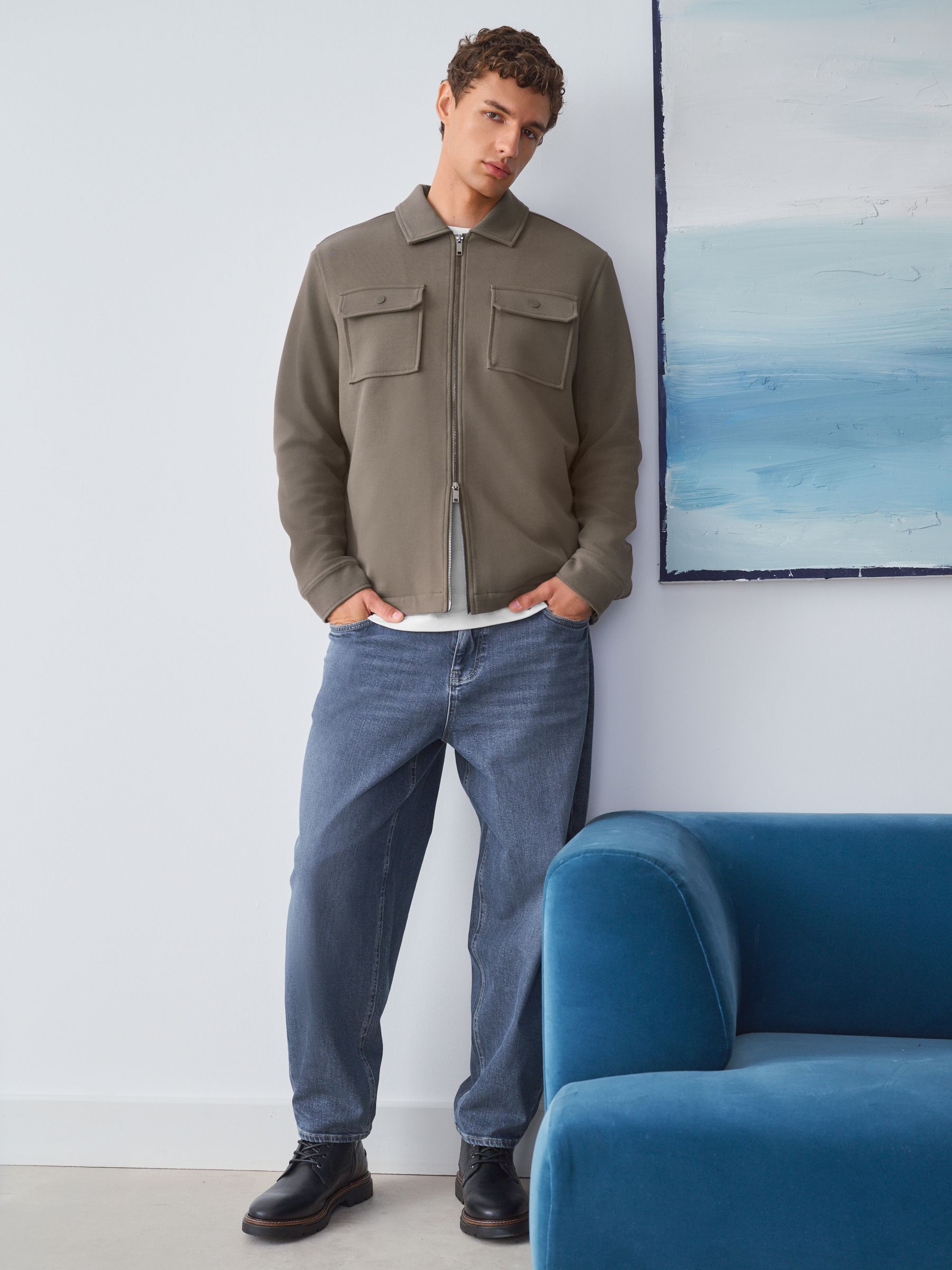 Buy Neutral Brown - Borg Fleece Lined Shacket from Next Taiwan