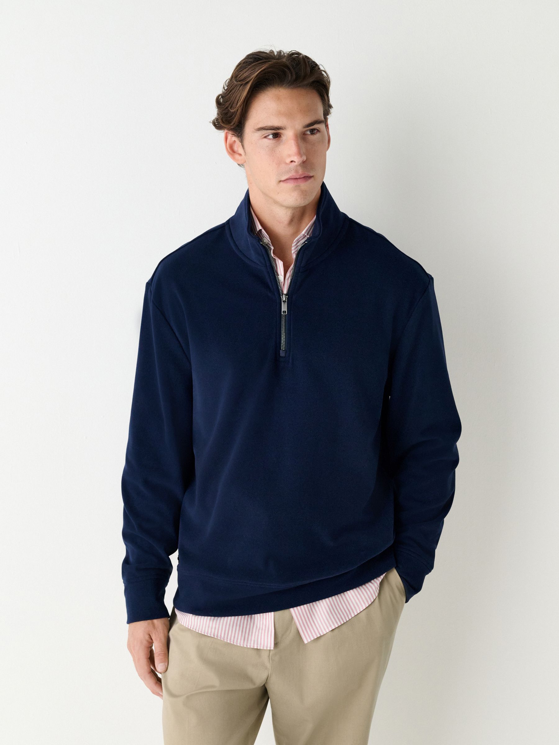 Buy Navy Blue Soft Touch Quarter Zip Neck Fleece from the Next UK ...