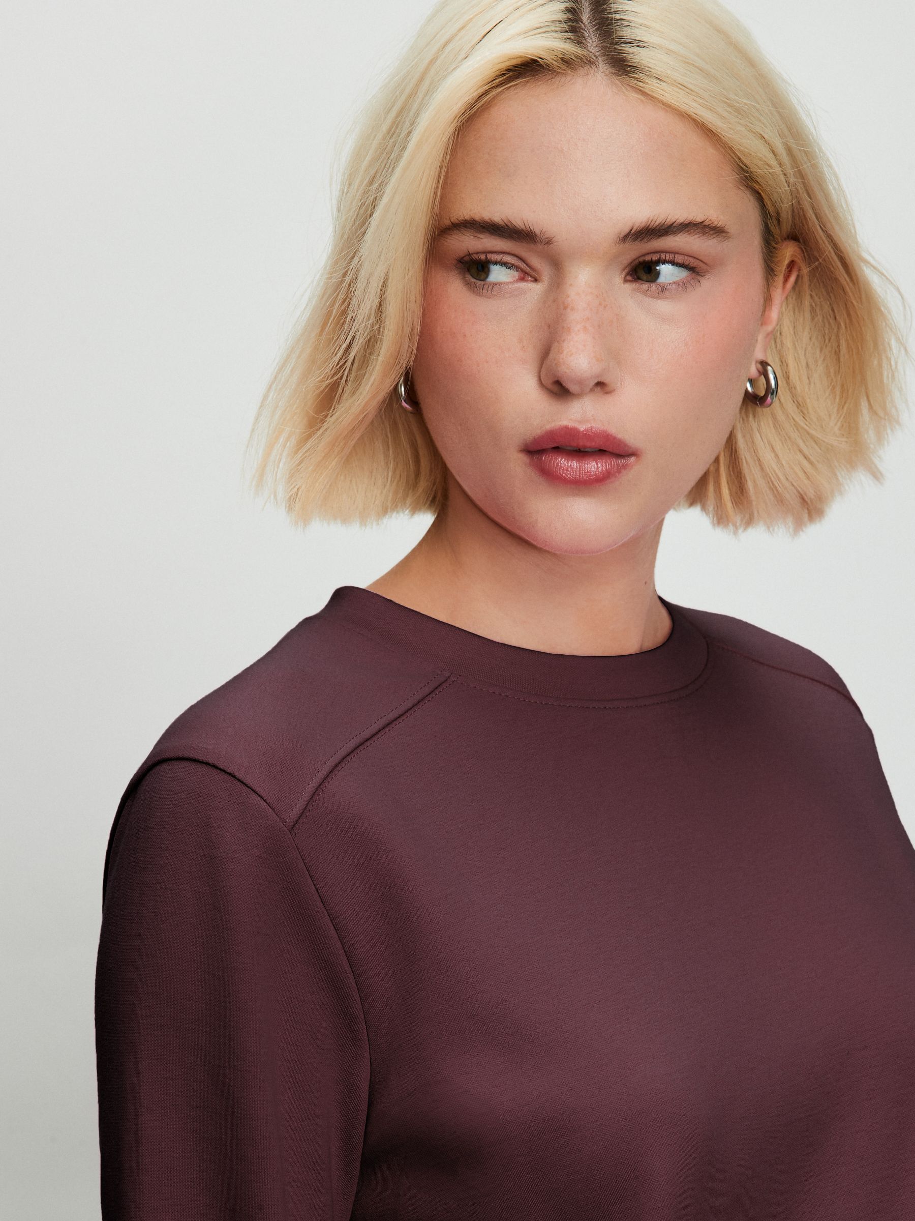 Buy Chocolate Brown Relaxed Long Sleeve Crew Neck T-Shirt from Next Israel
