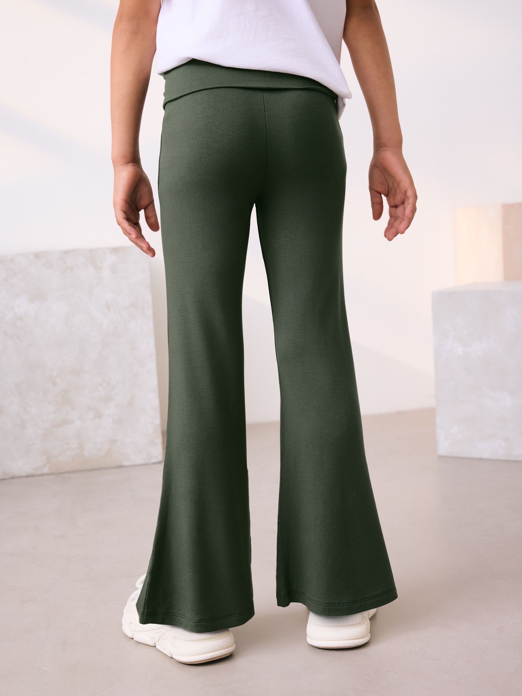 Buy Khaki Green Fold Over Flare Leggings (3-16yrs) from the Next UK ...