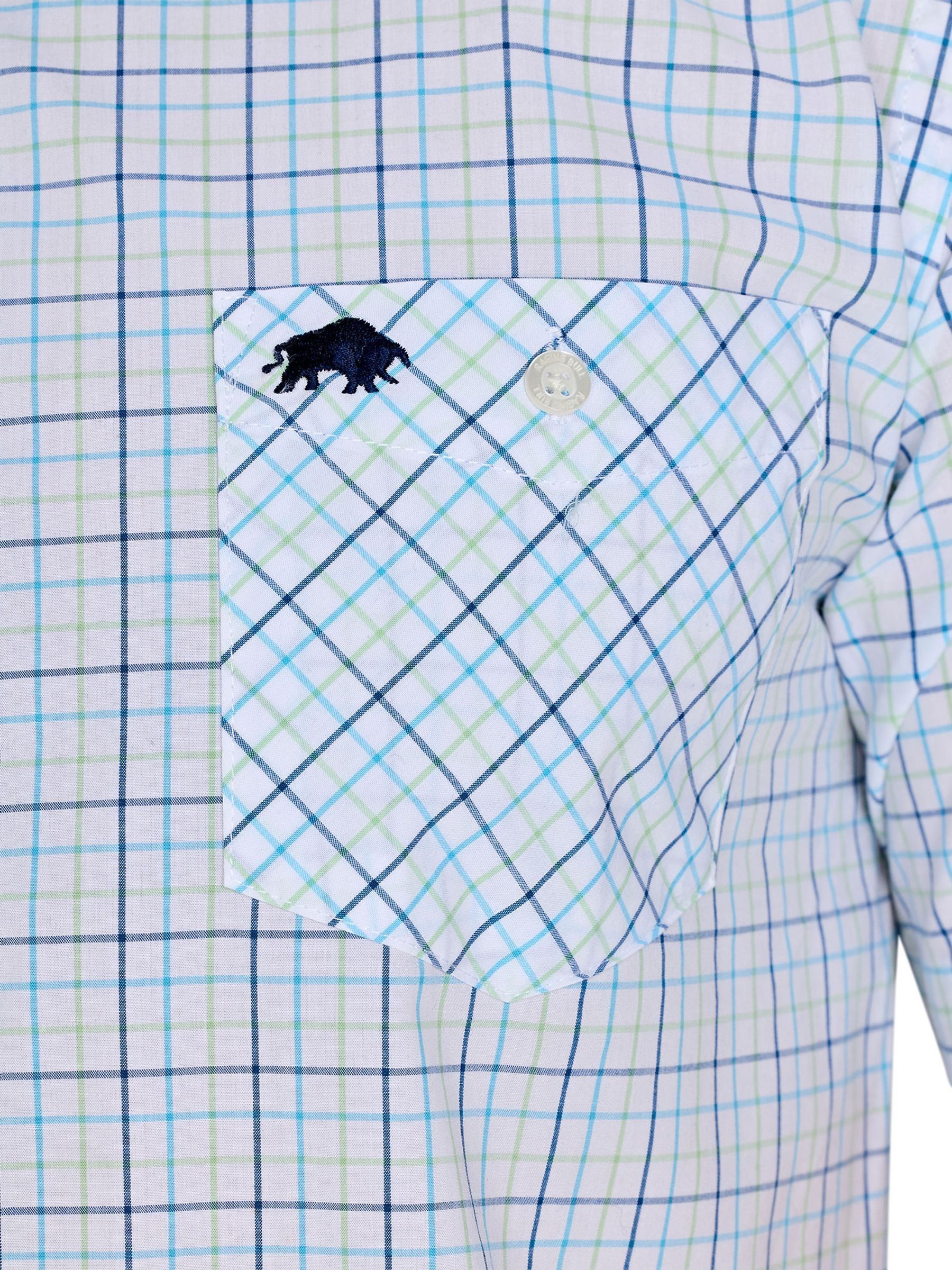 Buy Raging Bull Short Sleeve Window Pane 100% Cotton Poplin White Shirt ...