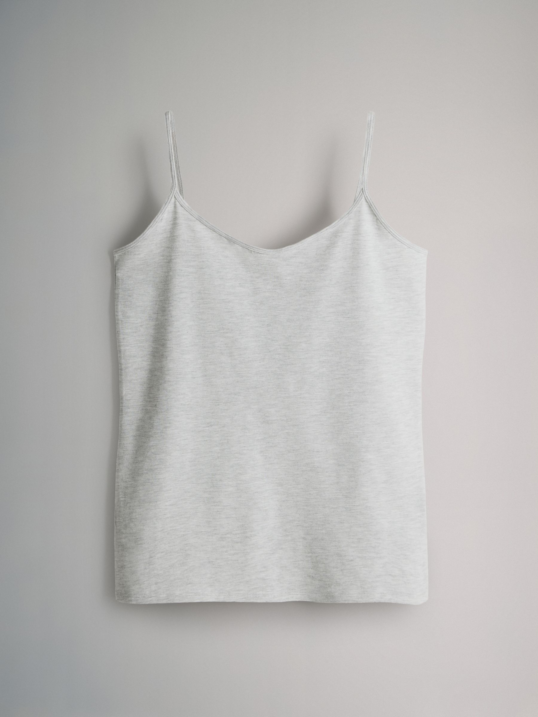 Buy The Set 5 Pack Thin Strap Vest Tops Black/Grey/Stripe/Light Grey ...