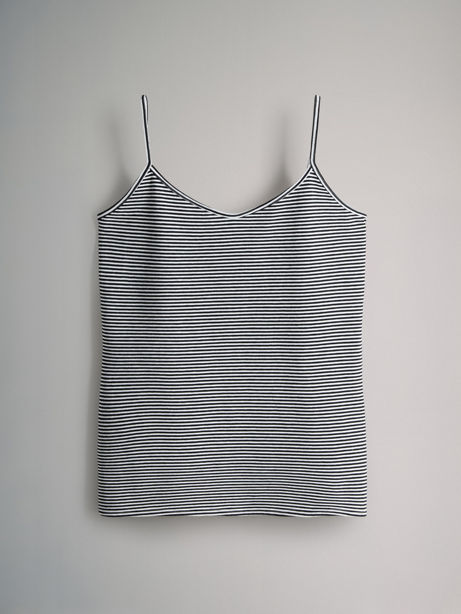 Buy The Set 5 Pack Thin Strap Vest Tops Black/Grey/Stripe/Light Grey ...