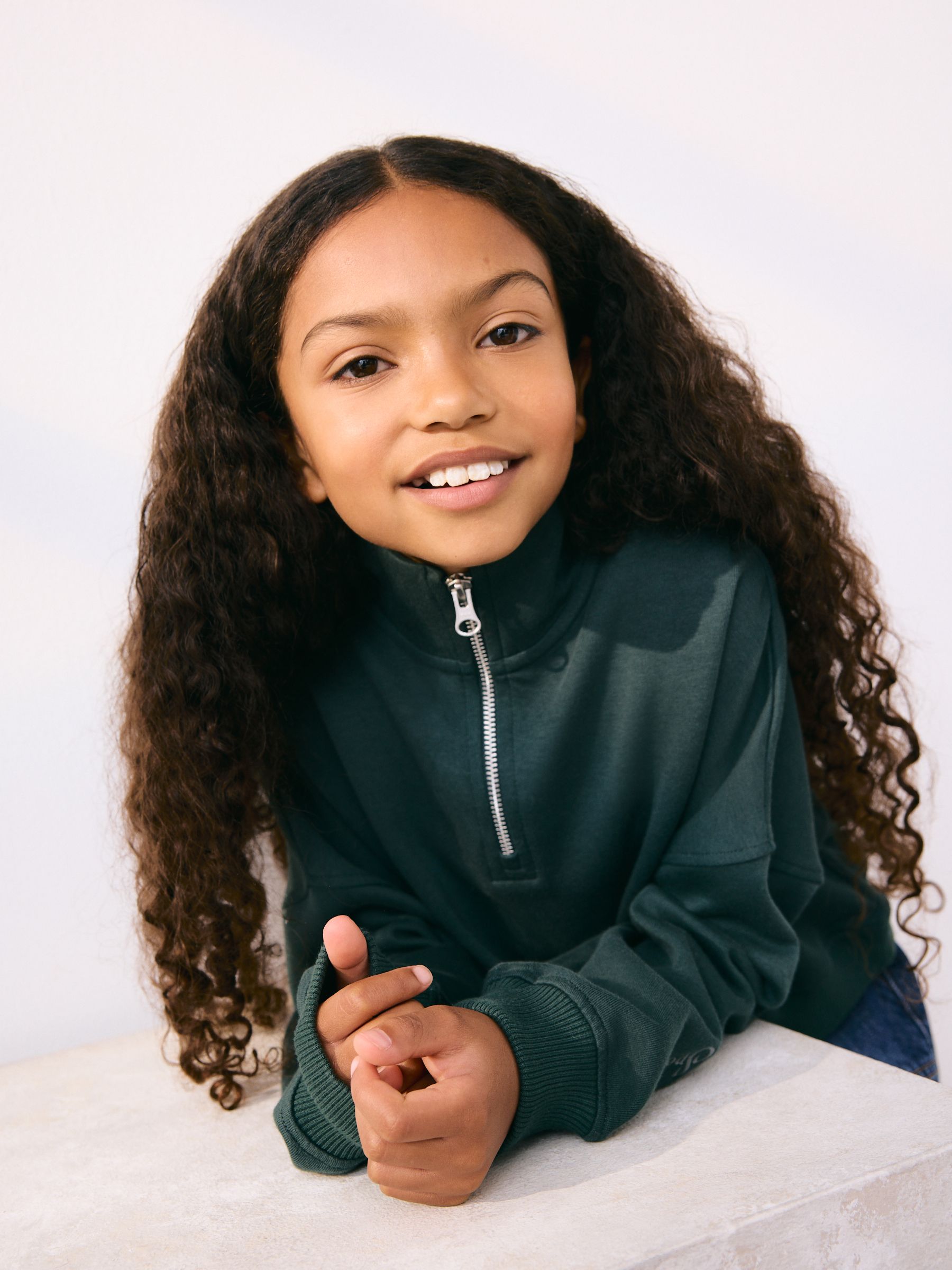 Buy Green Zip Neck Sweatshirt (3-16yrs) from the Next UK online shop