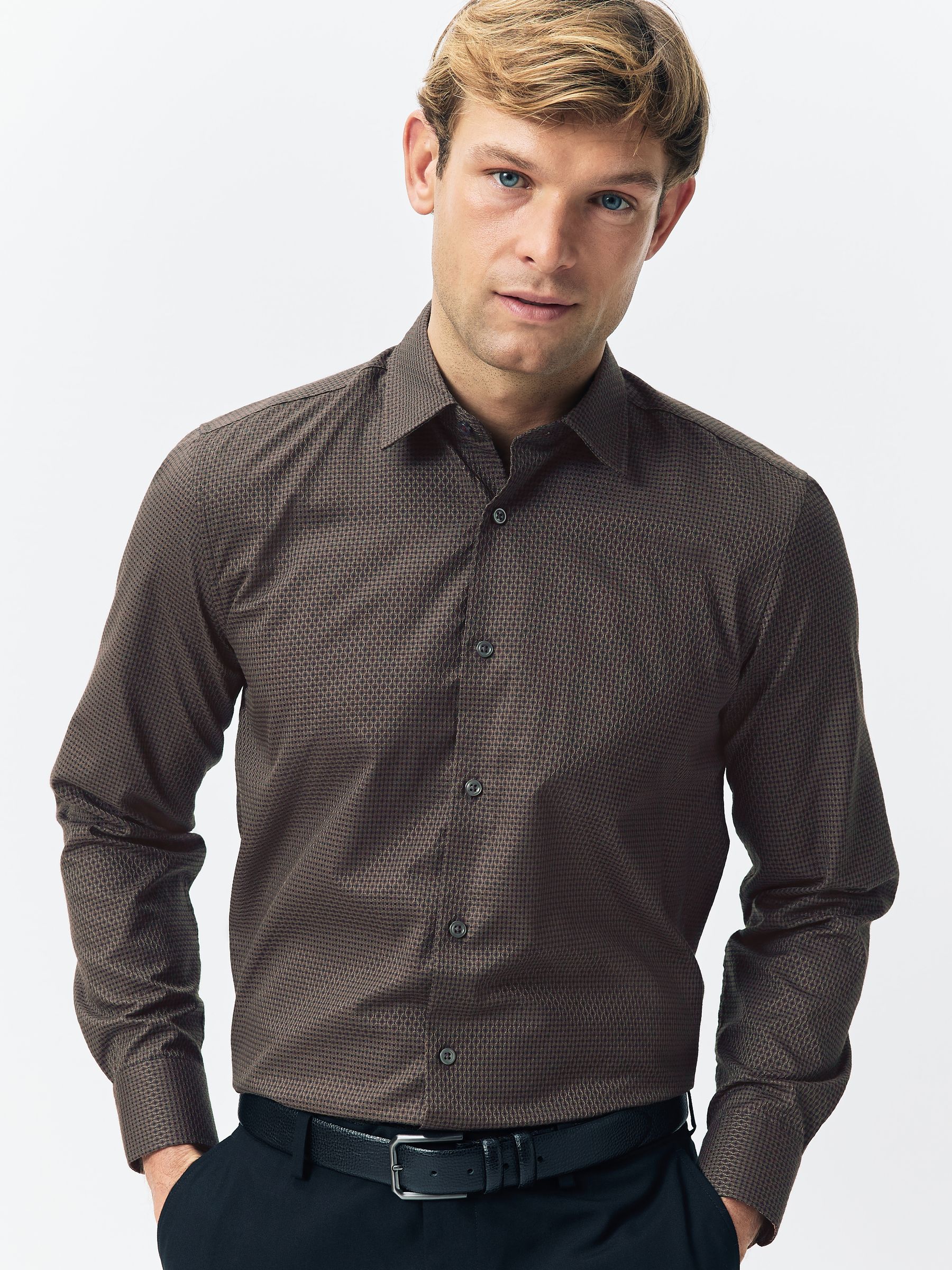 Buy Black/Gold Regular Fit Smart Trimmed Long Sleeve Party Shirt from ...