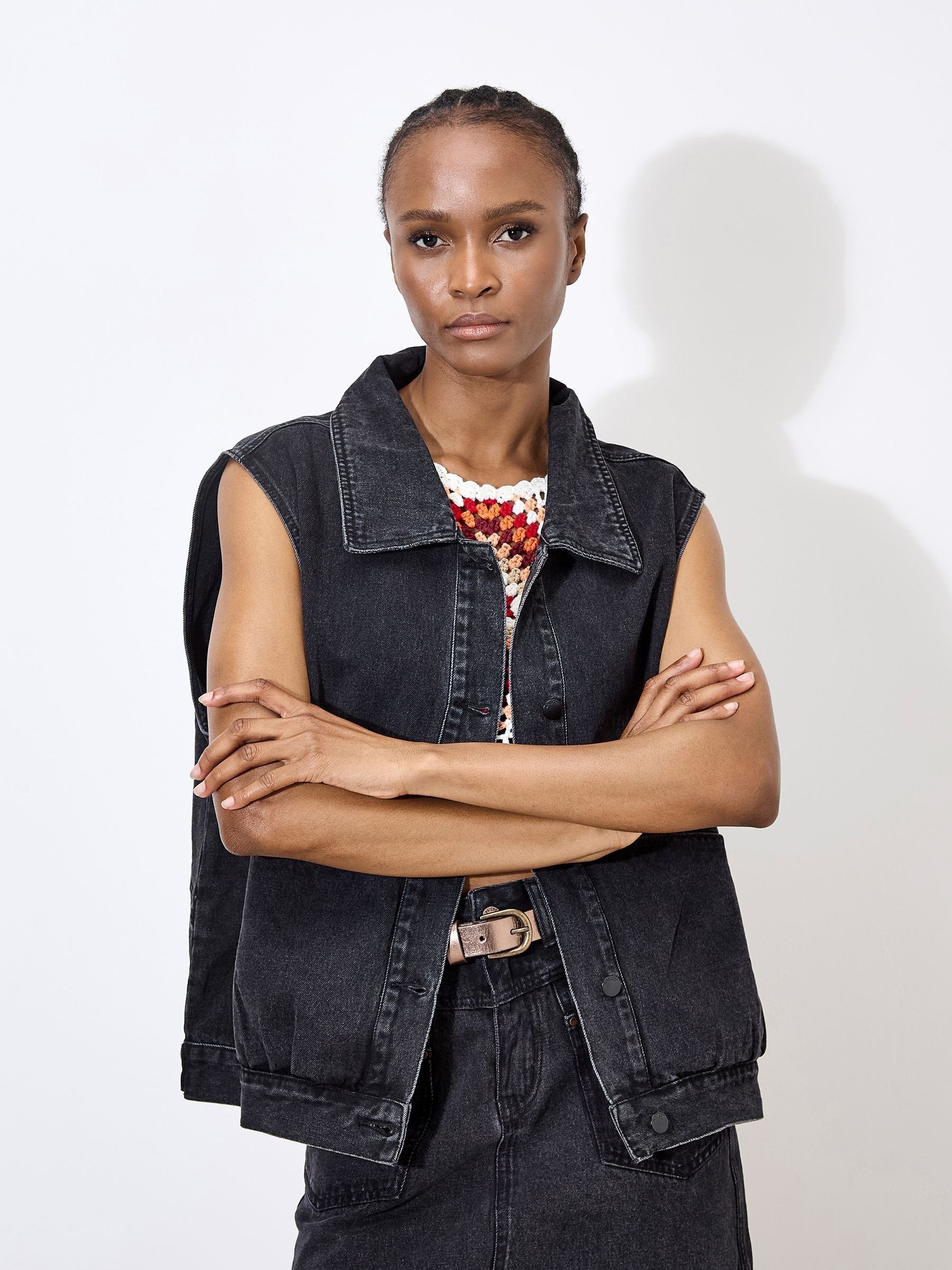 Buy Apricot Black Isabel Denim Gilet from the Next UK online shop