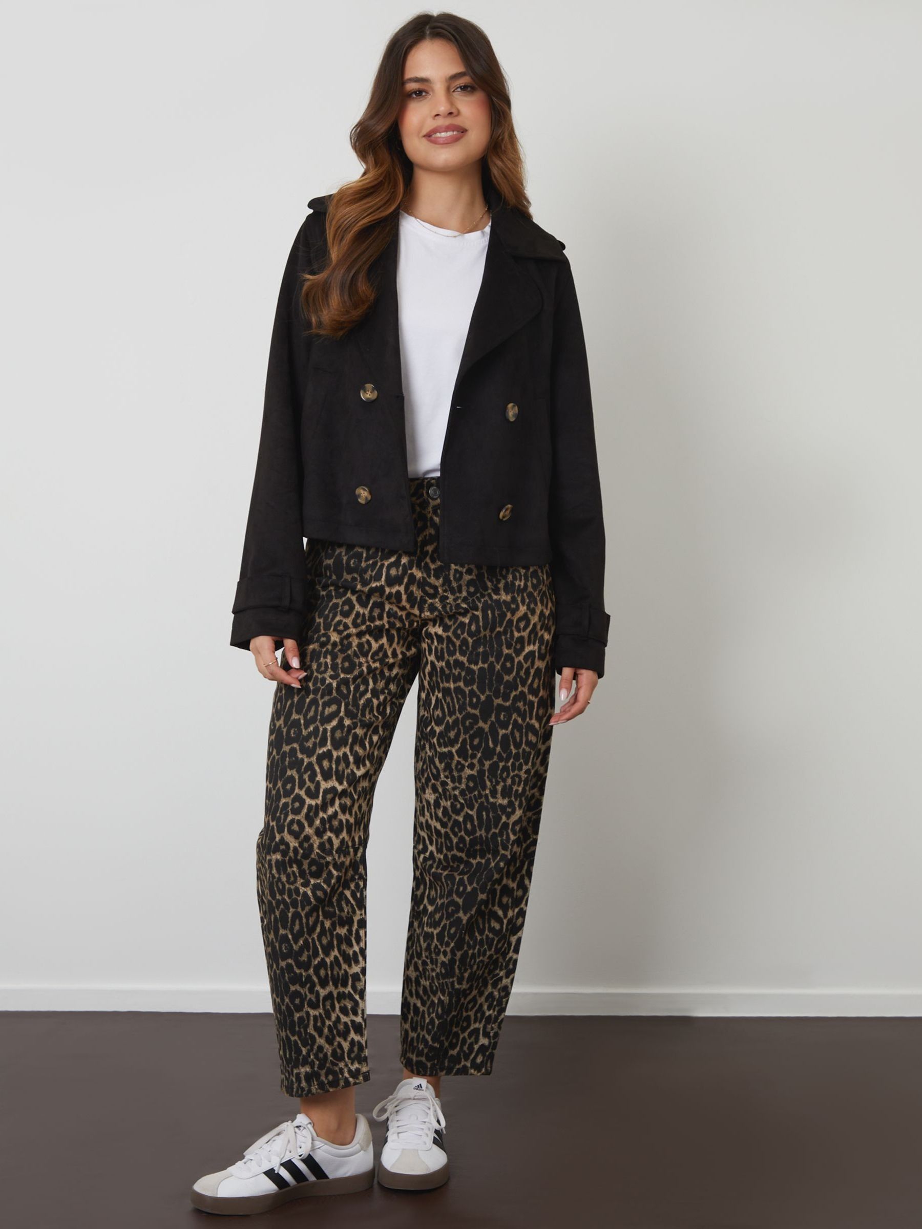 Buy Threadbare Black Suedette Cropped Trench Jacket from the Next UK ...