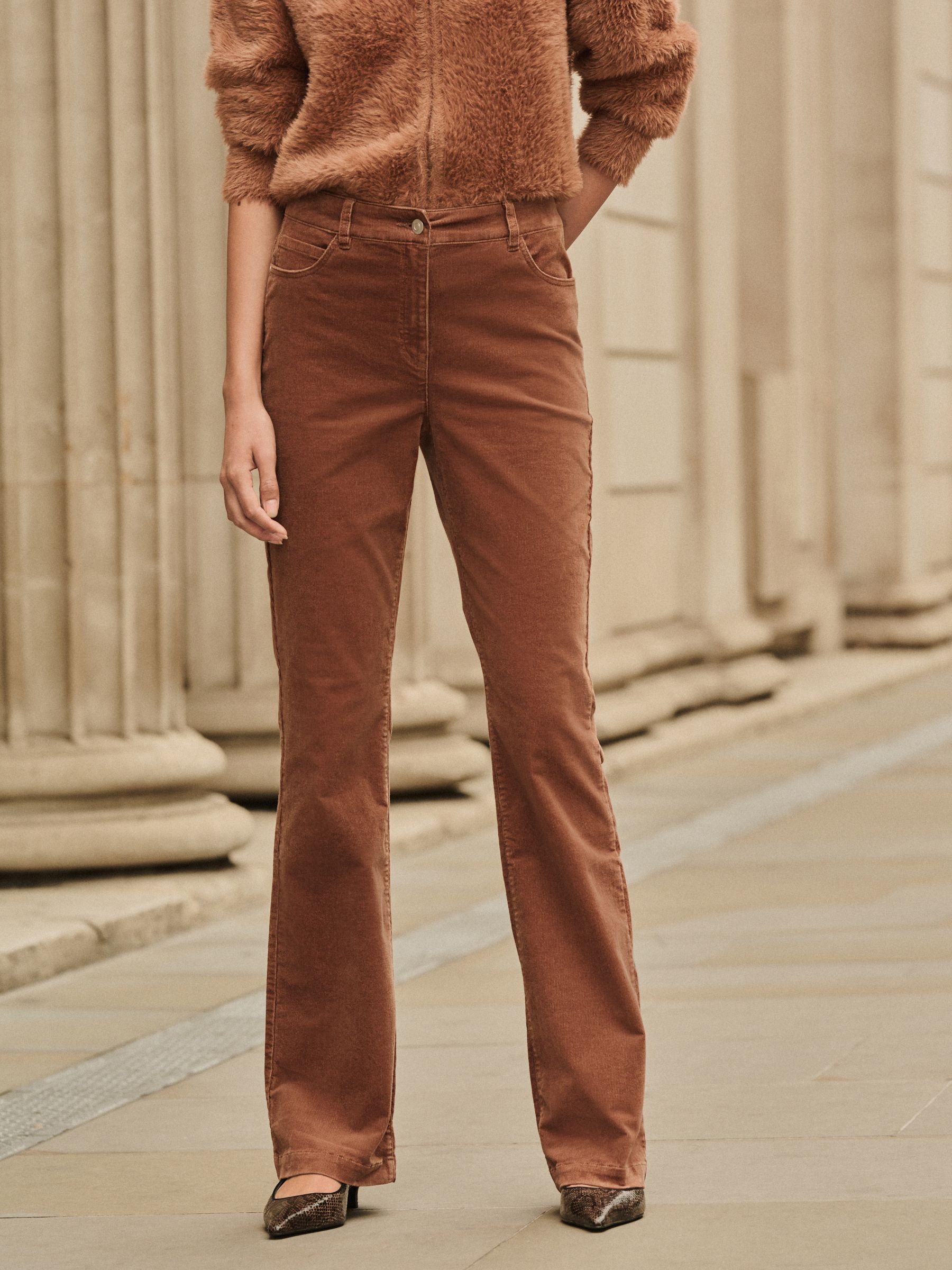 Buy Tan Brown Cord Bootcut Trousers from Next Kazakhstan