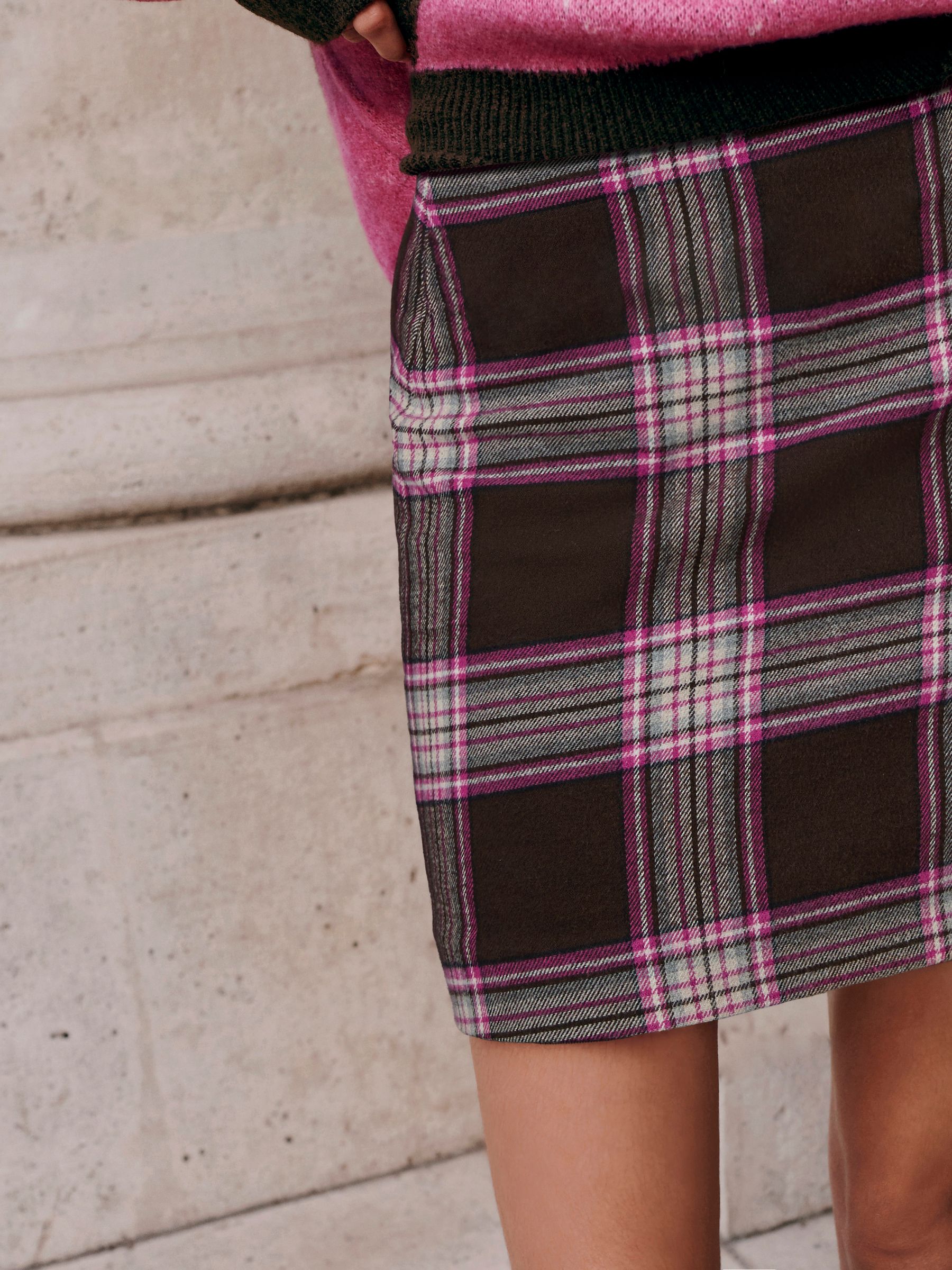 Buy Chocolate/Pink Check Mini Skirt from the Next UK online shop