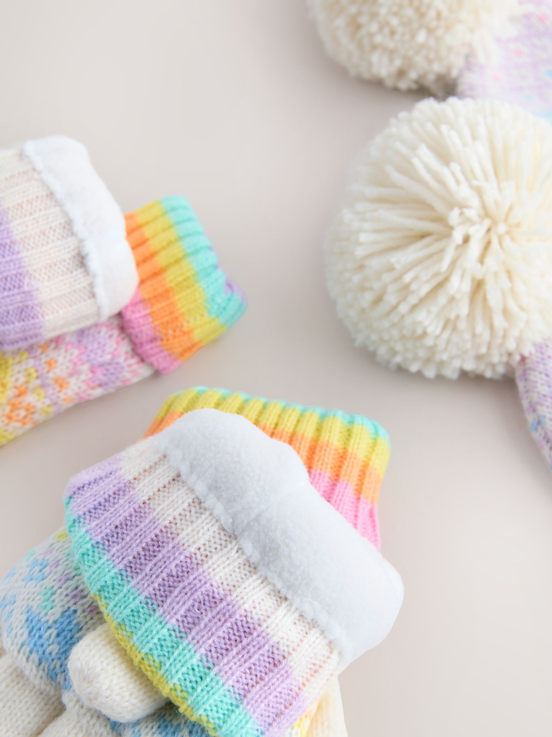 Buy Little Bird by Jools Oliver Pastel Rainbow Fairisle Hat With ...