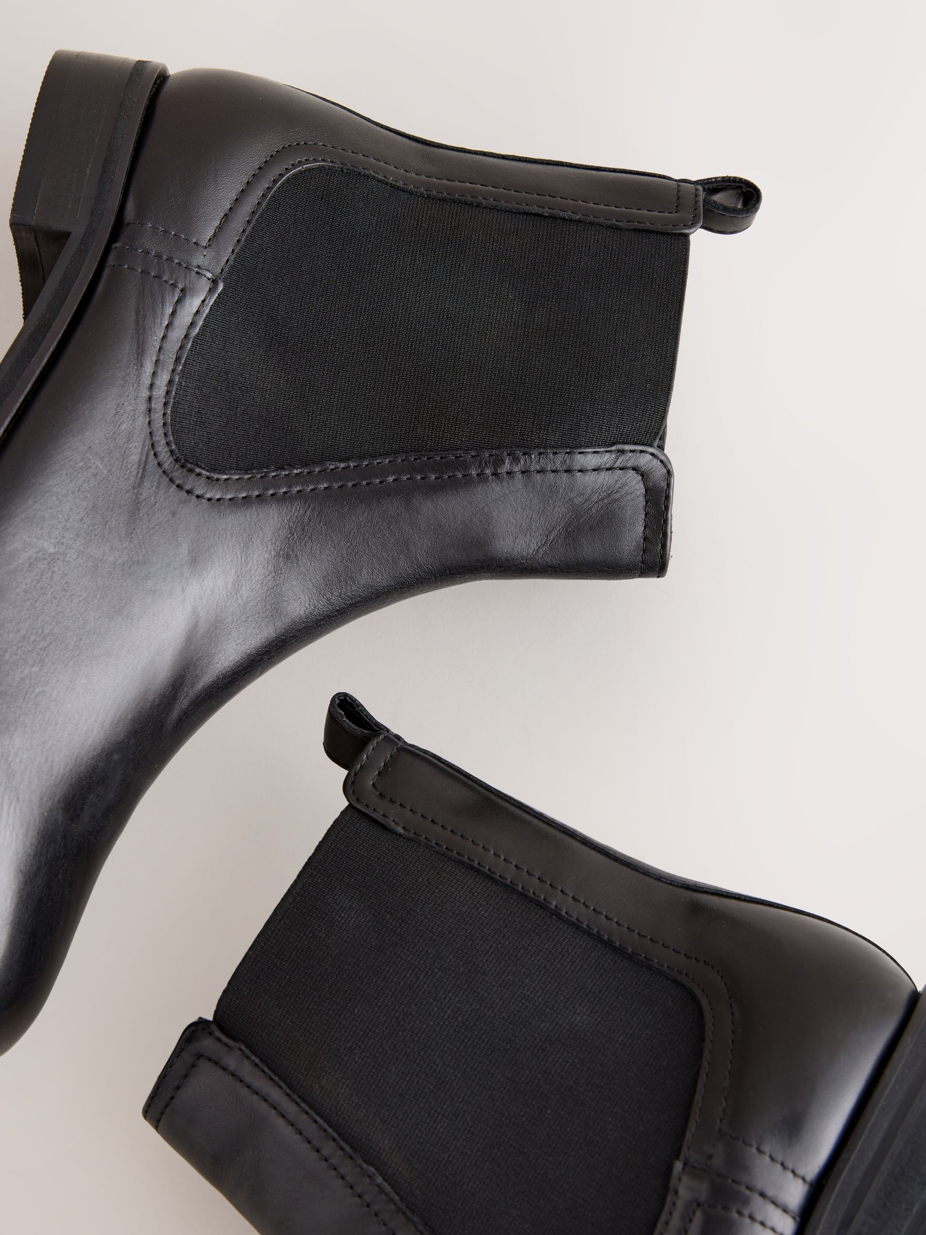 Buy Black Leather Standard/Wide Fit Forever Comfort® Chelsea Ankle ...