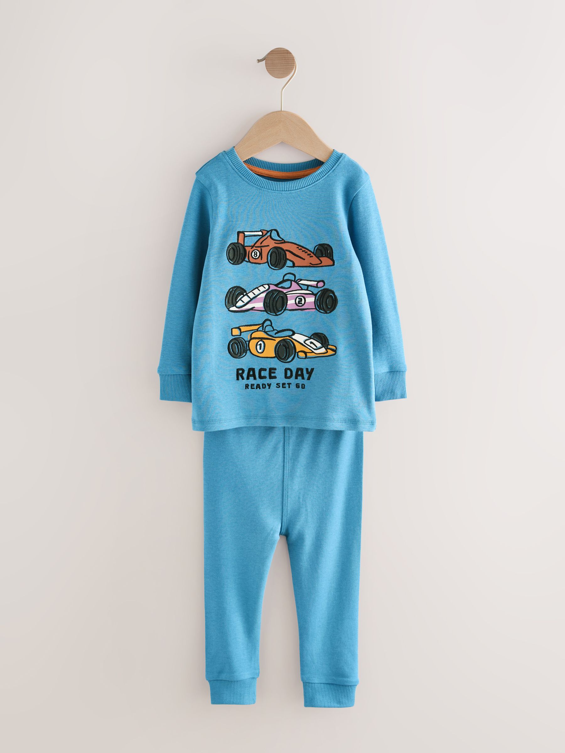 Buy Blue/Green Mini Snuggle Pyjamas 3 Pack (9mths-10yrs) from the Next ...