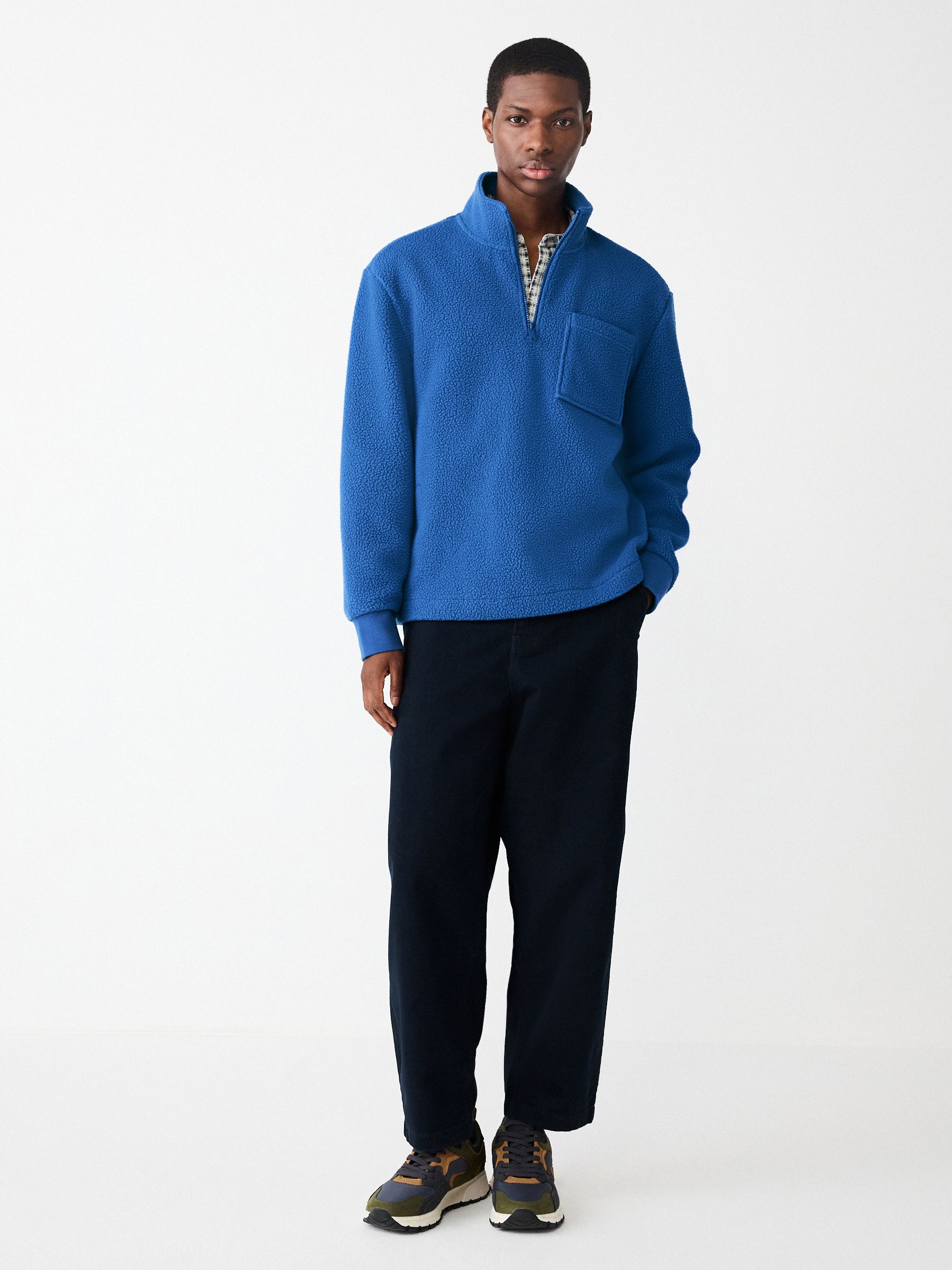 Buy Cobalt Blue Quarter Zip Borg Fleece from the Next UK online shop