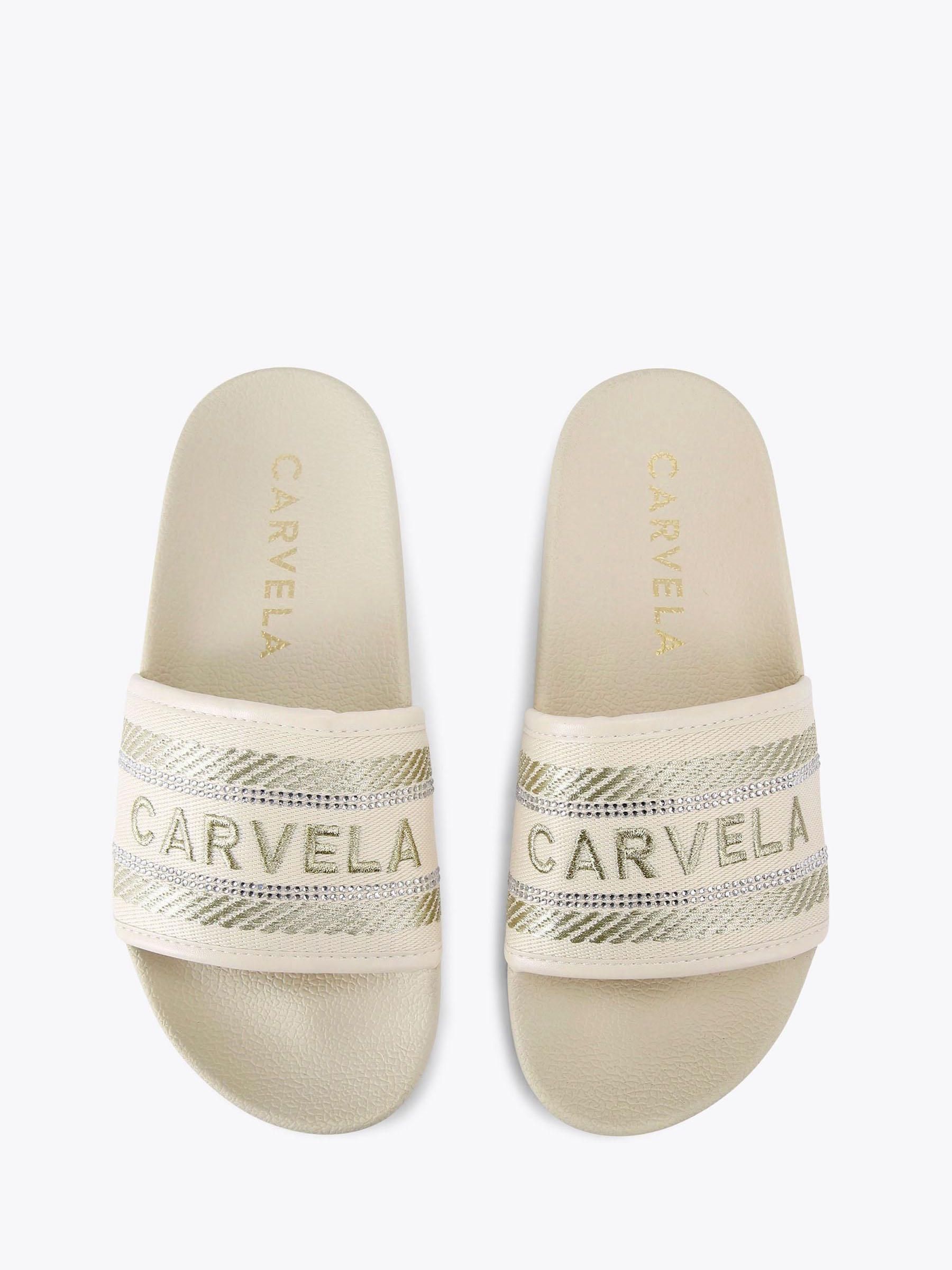 Buy Carvela Gold Glitter Sicily Slider Sandals from the Next UK online shop