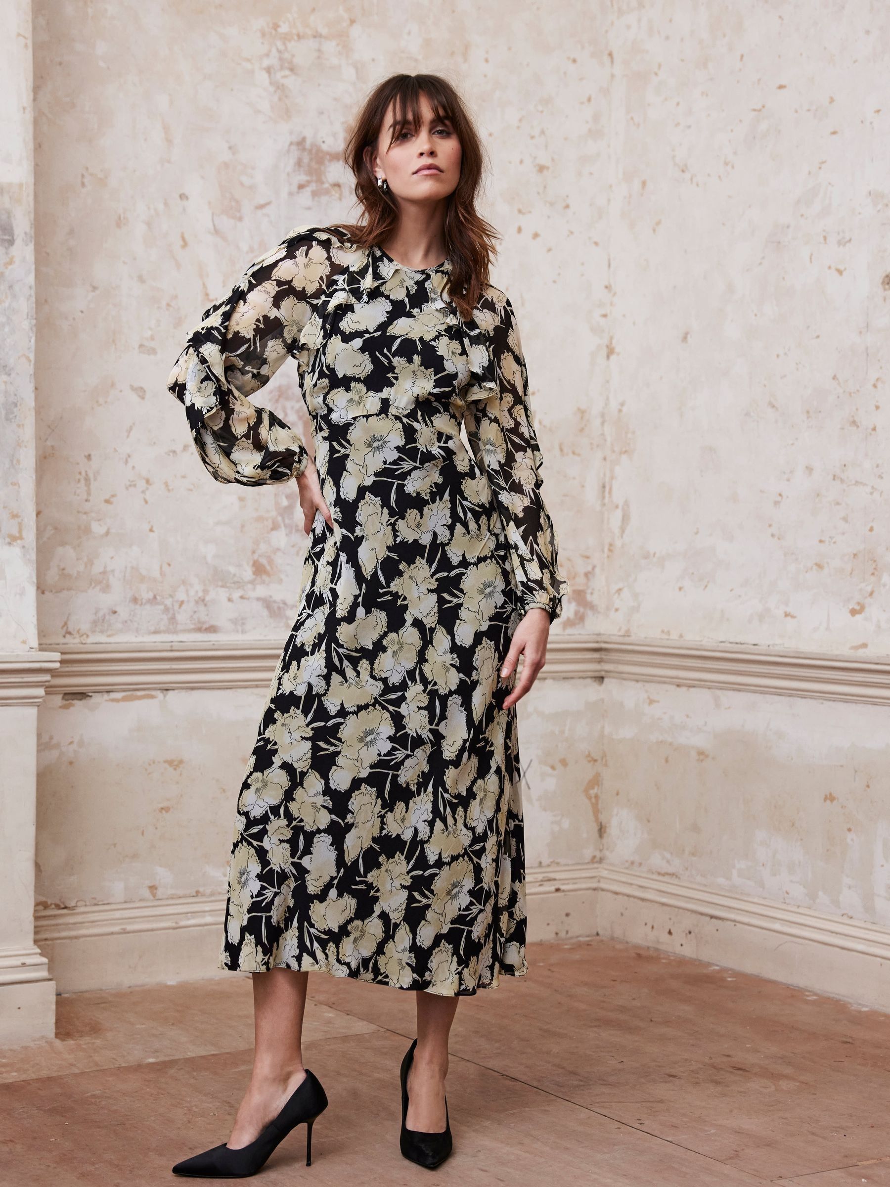 Buy Mint Velvet Black Floral Print Maxi Dress from the Next UK online shop