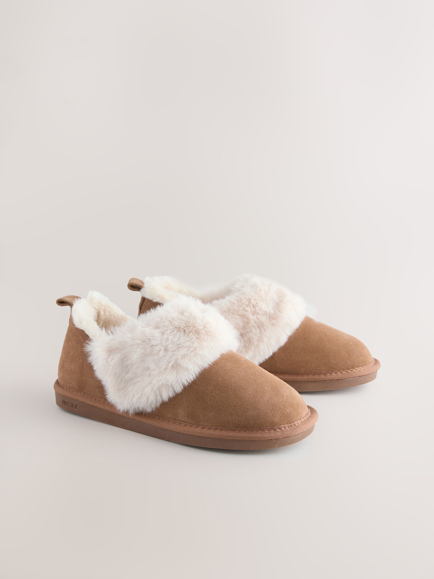 Buy Chestnut Brown Suede Mini Boot Slippers from the Next UK online shop