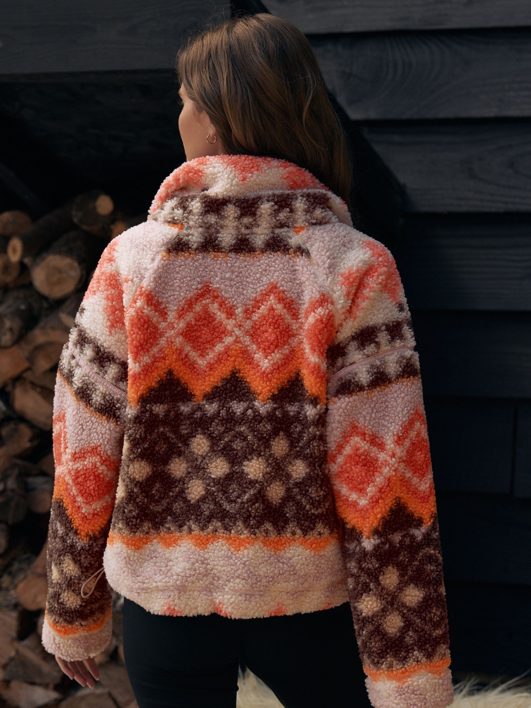 Buy Orange Asymmetric - Half Zip Borg Fleece from Next Germany