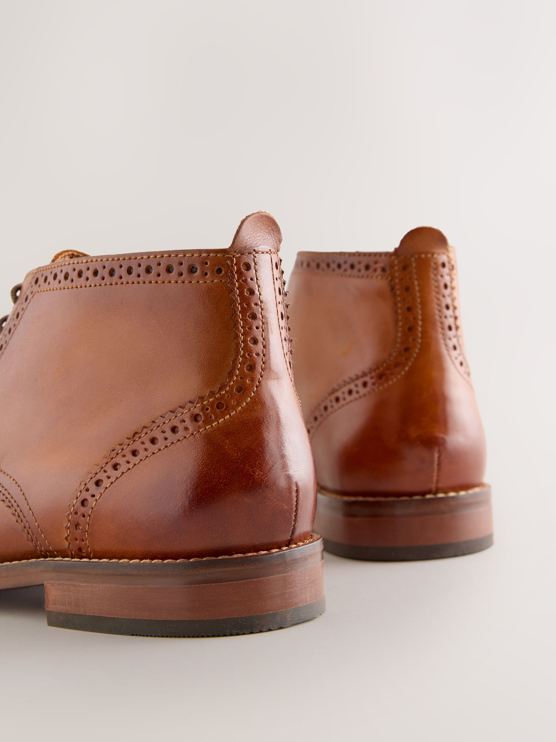 Buy Tan Brown - Smart Brogue Leather Boots from Next Japan