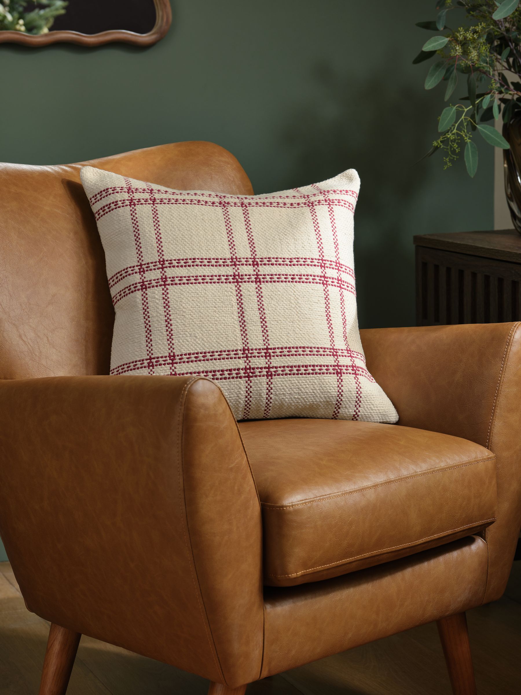 Buy Red Windowpane Checked 50 x 50cm Cushion from the Next UK online shop
