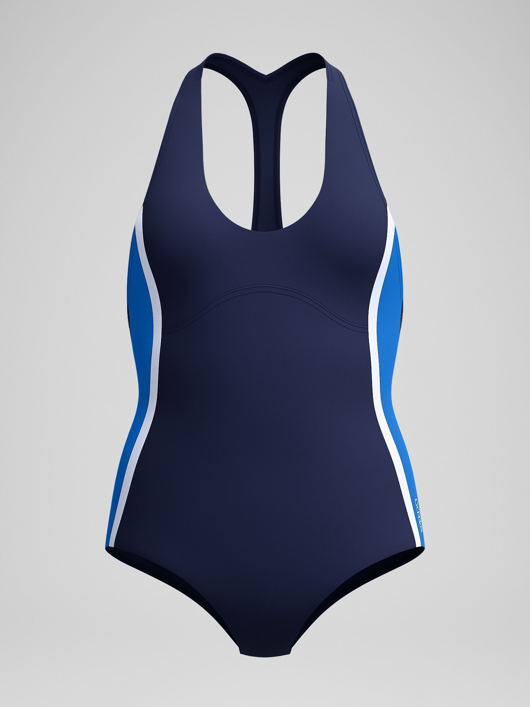 Buy Speedo Blue Womens Colourblock Boyleg Swimsuit from the Next UK ...