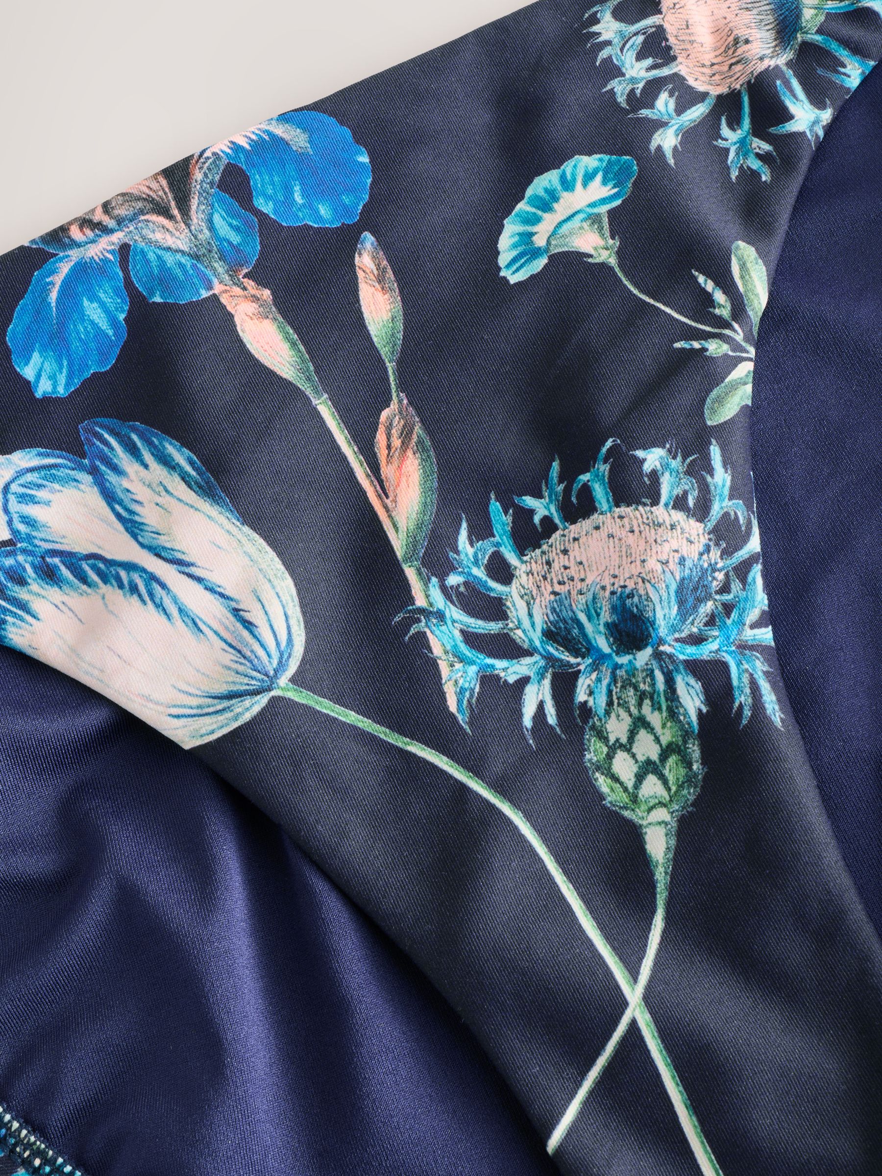 Buy Kew Collection Navy Floral High Leg Print Bikini Bottoms from the ...