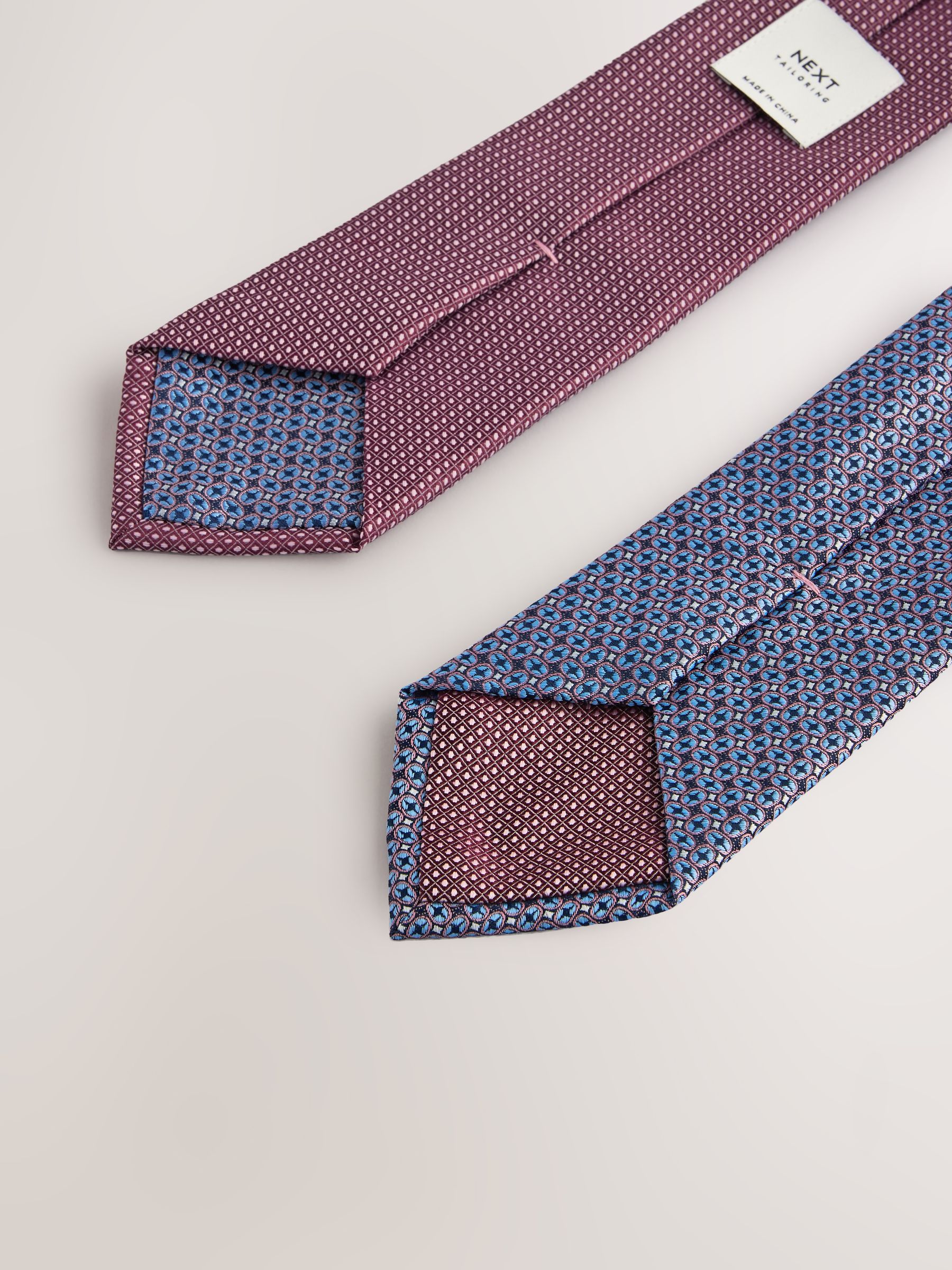 Buy Light Pink/Light Blue Textured Linen Blend Clip Ties 2 Pack from ...