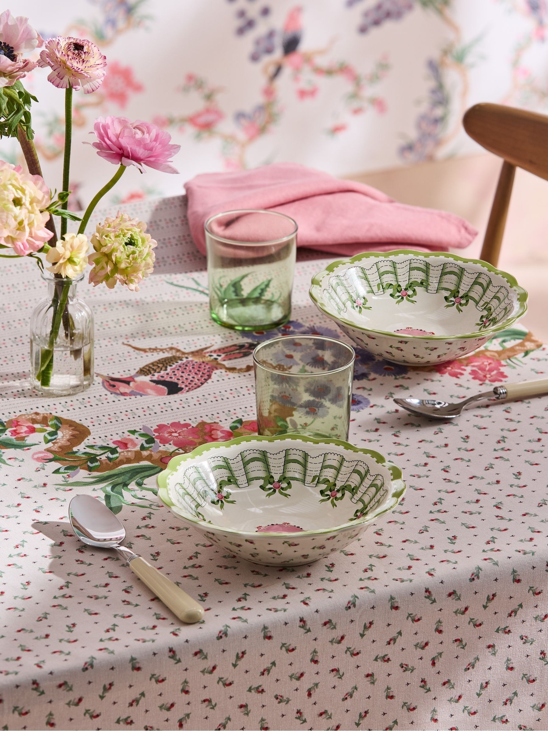 Buy Cath Kidston Set of 2 Cream Spring Birds Bowls from the Next UK ...