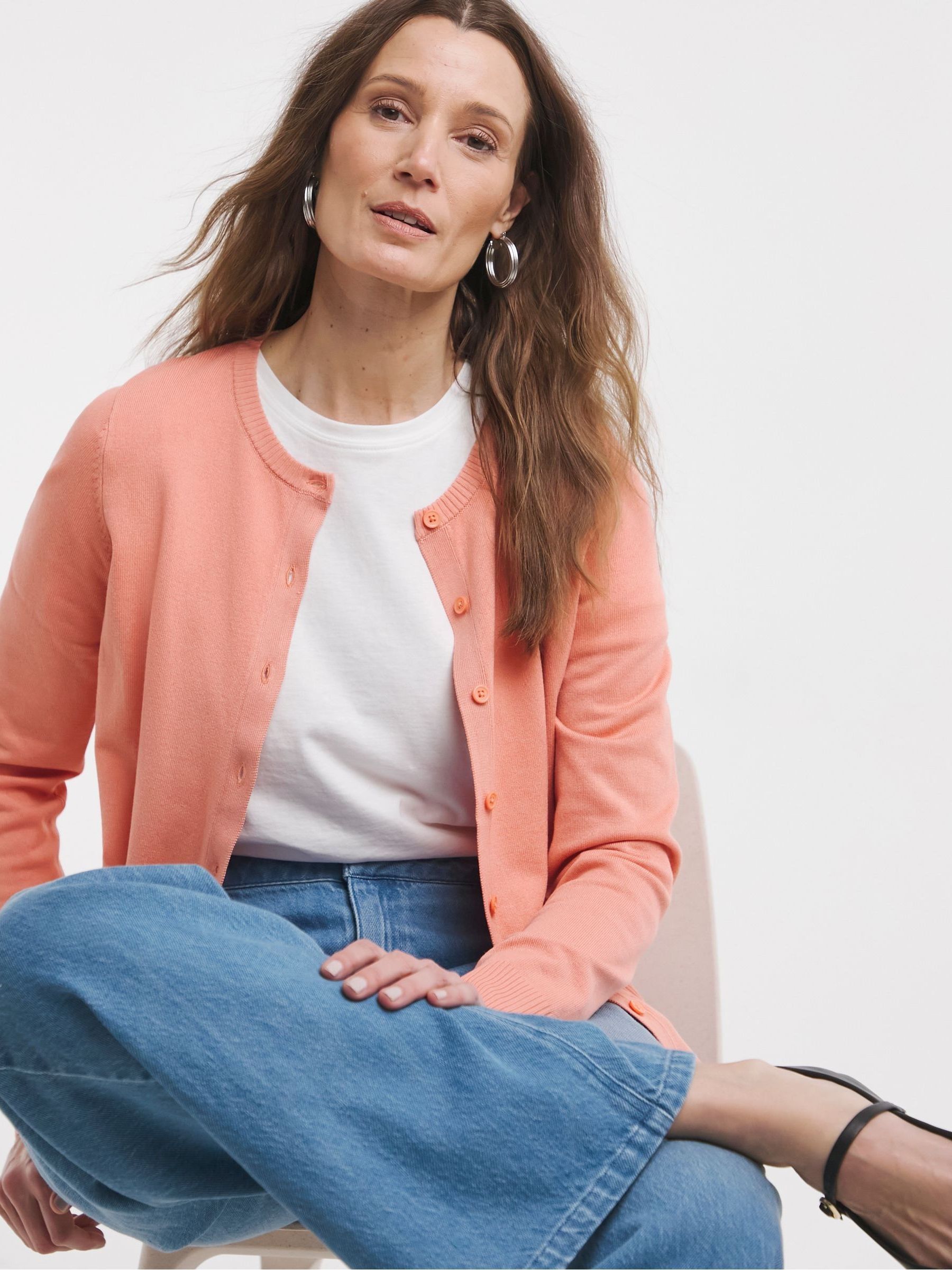 Buy JD Williams Coral Crew Neck Cardigan from the Next UK online shop