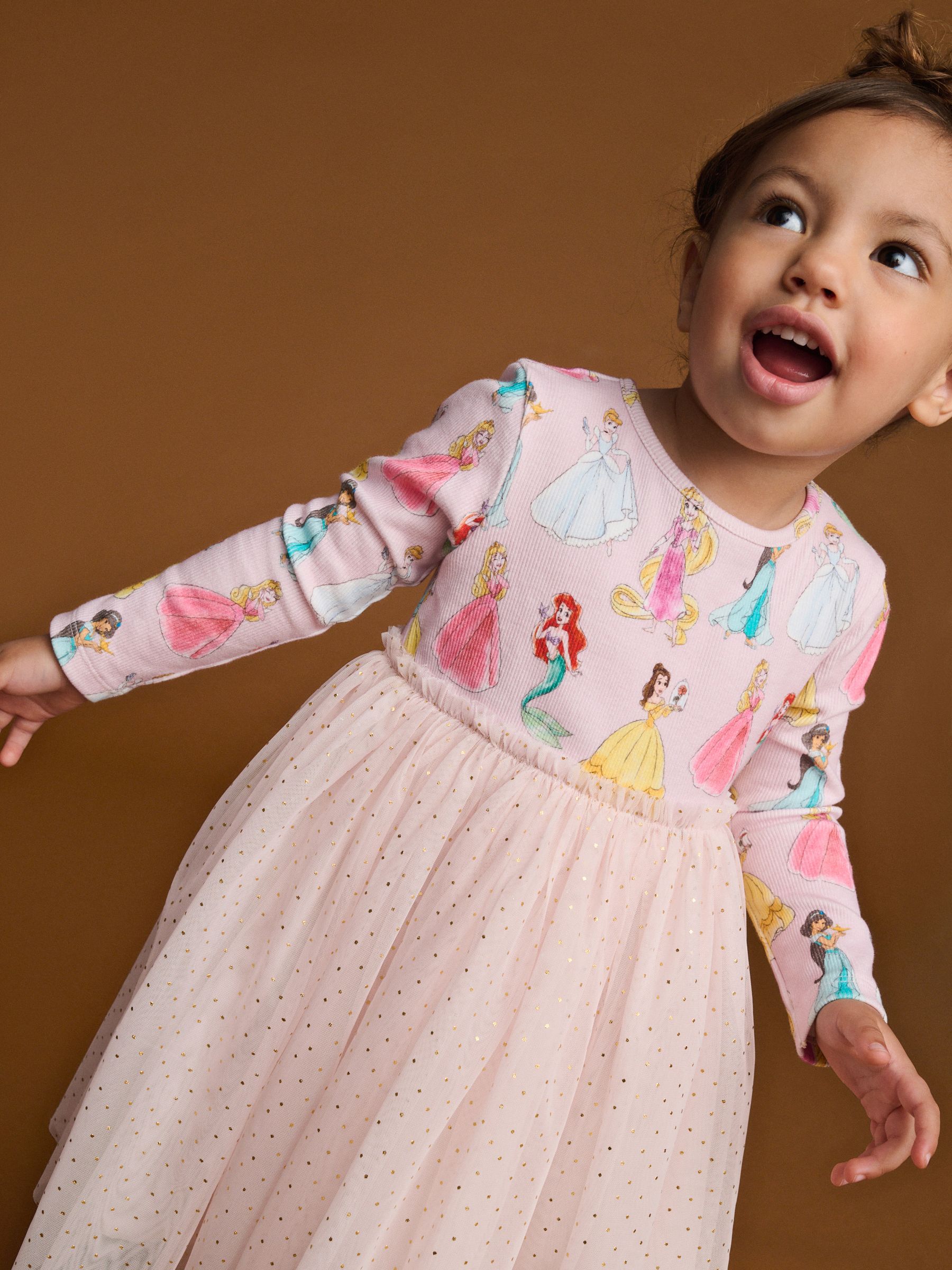 Buy Pink Disney Princess Mesh Party Dress (3mths-7yrs) from Next Ireland