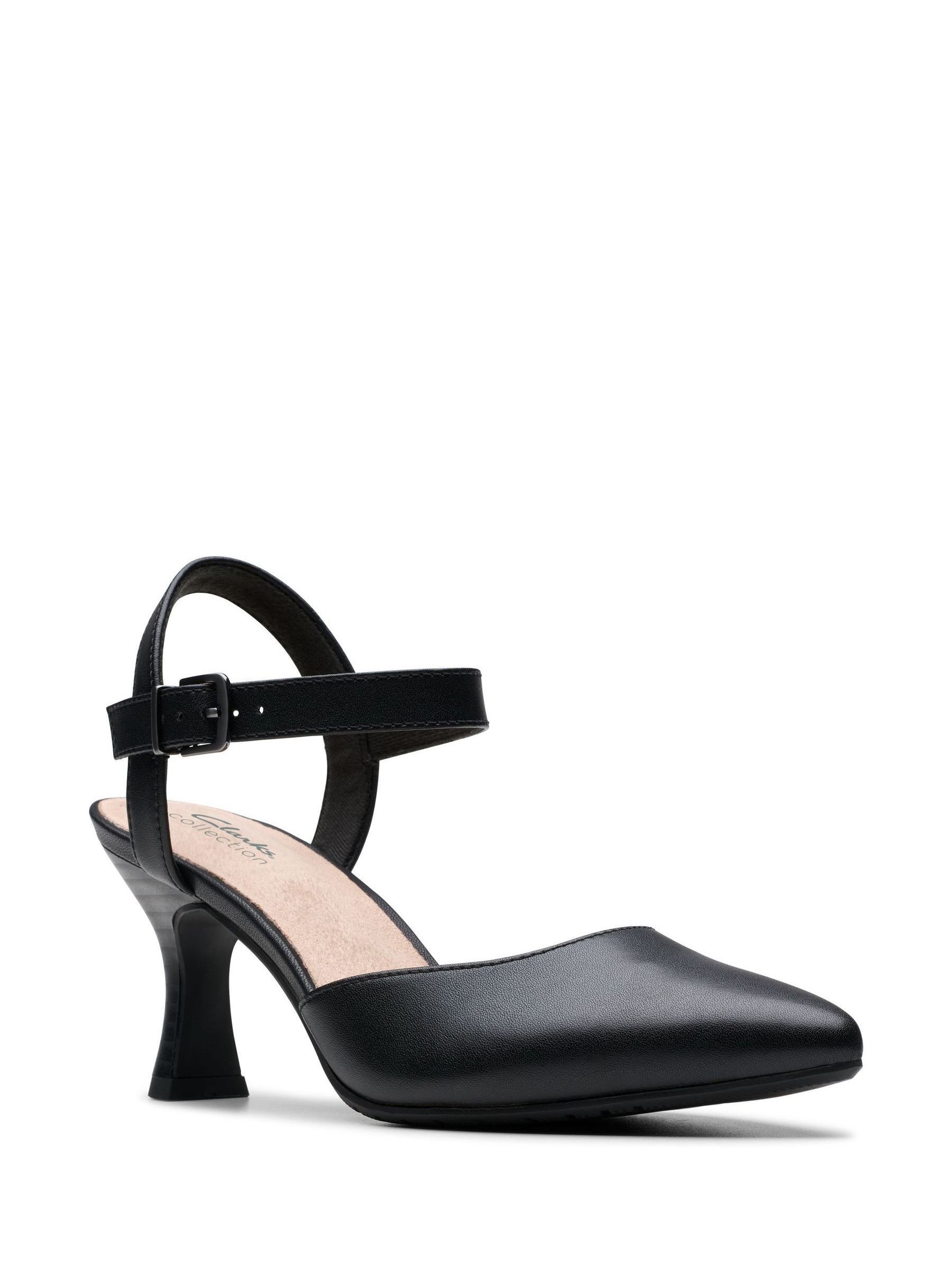 Buy Clarks Black Narrow Fit (E) Leather Kataleyna Cora Shoes from the ...