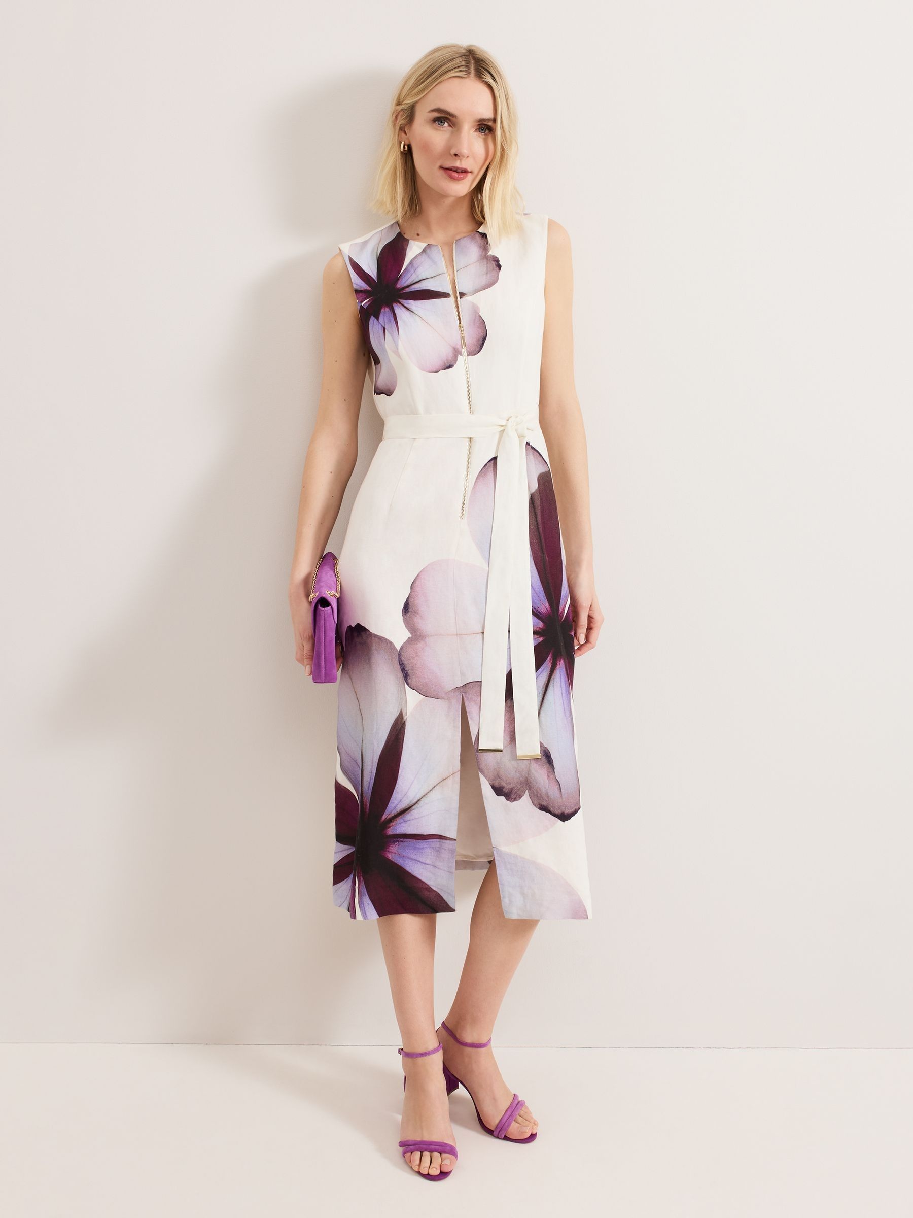 Buy Phase Eight White Nina Linen Dress from the Next UK online shop