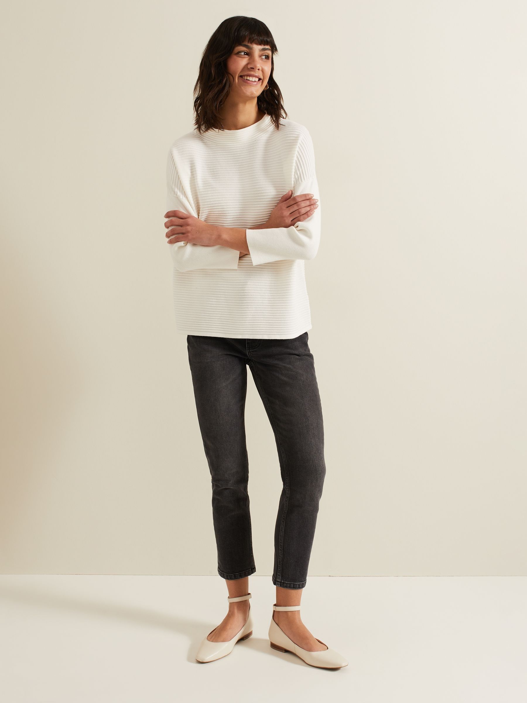 Buy Phase Eight White Elise Ripple Jumper from the Next UK online shop