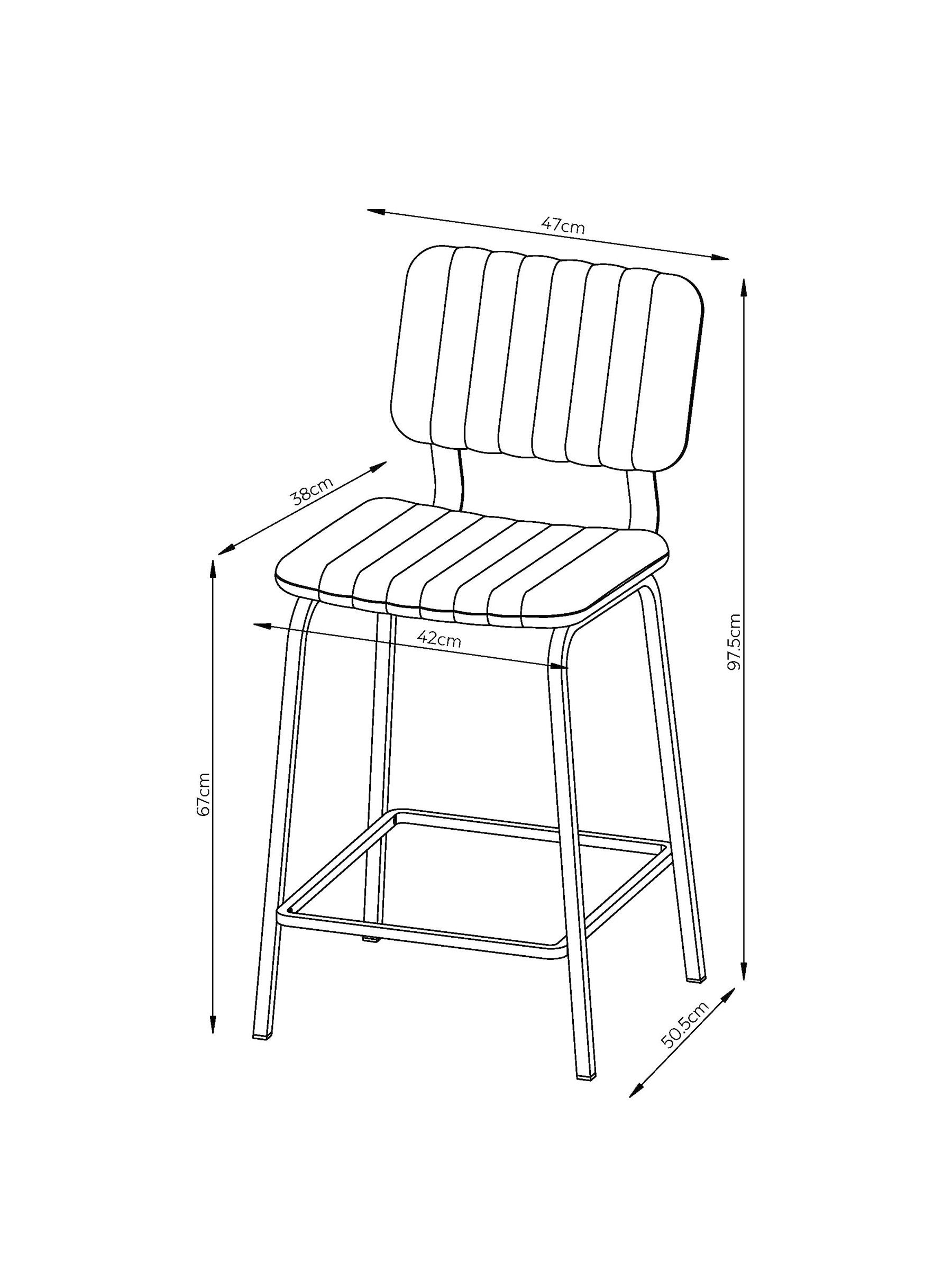 Buy Monza Faux Leather Dark Grey Aiden Black Leg Bar Stool from the ...