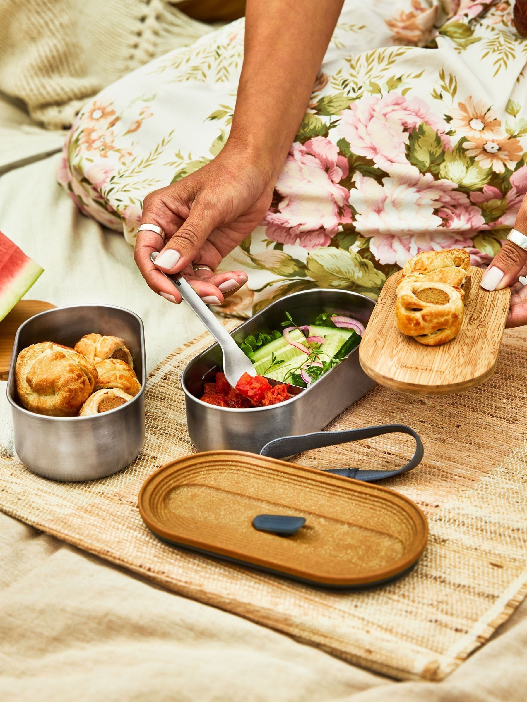 Buy Black & Blum Grey Stainless Steel Bento Box from the Next UK online ...