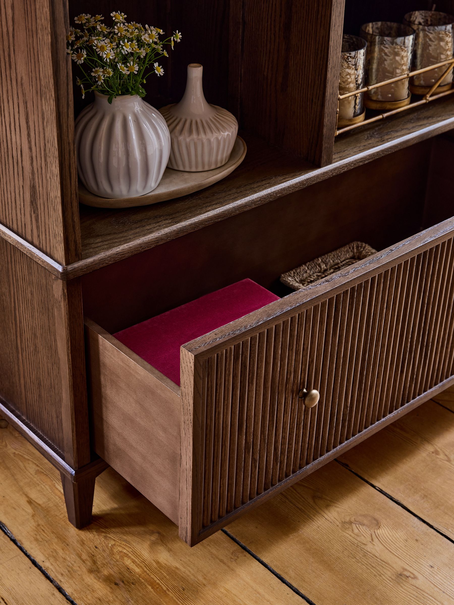 Buy Laura Ashley Dark Stain Oak Barcombe Display Shelving Unit from the ...