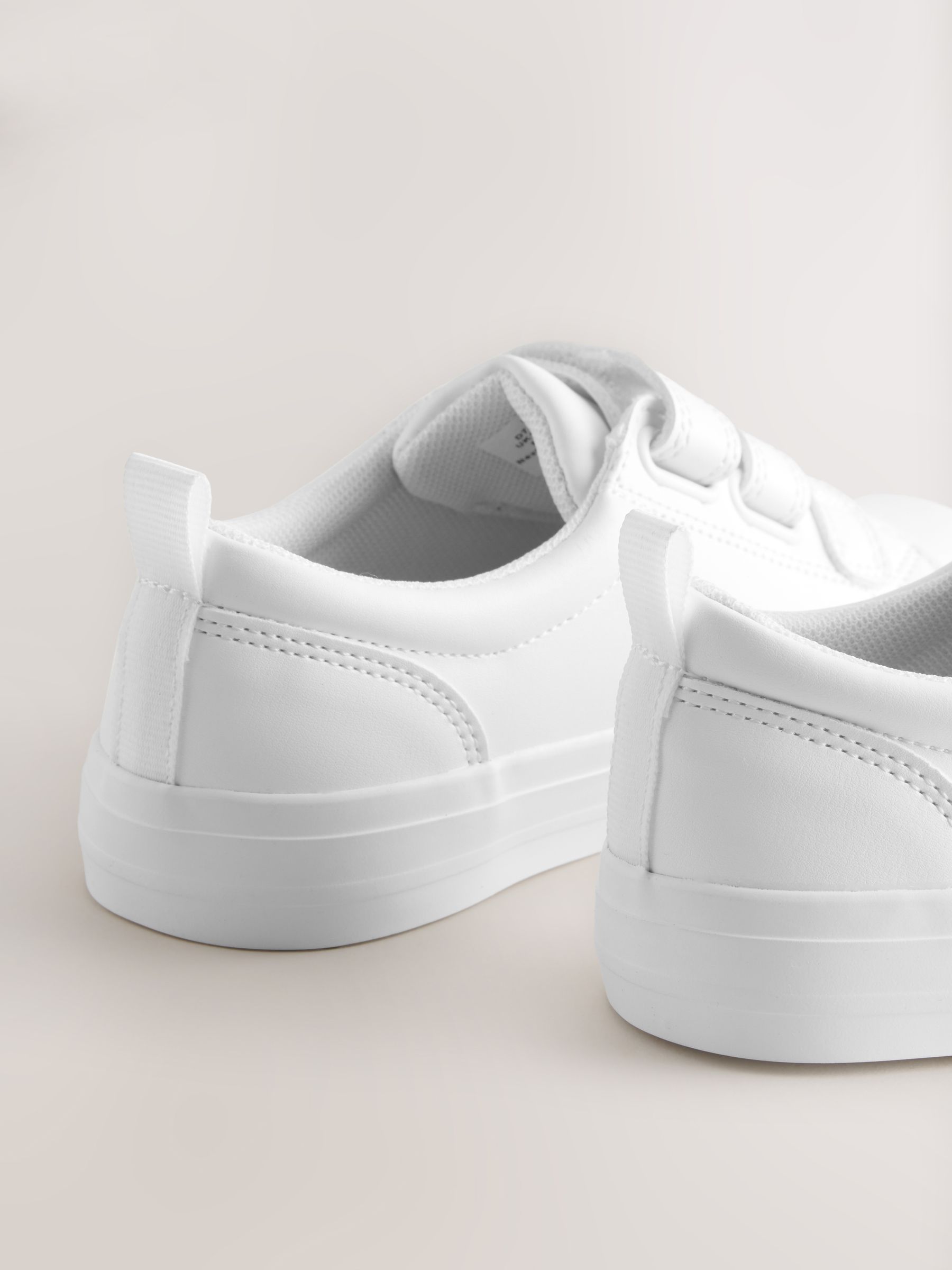 Buy White Standard Fit (F) Touch Fastening Smart Casual Trainers from ...