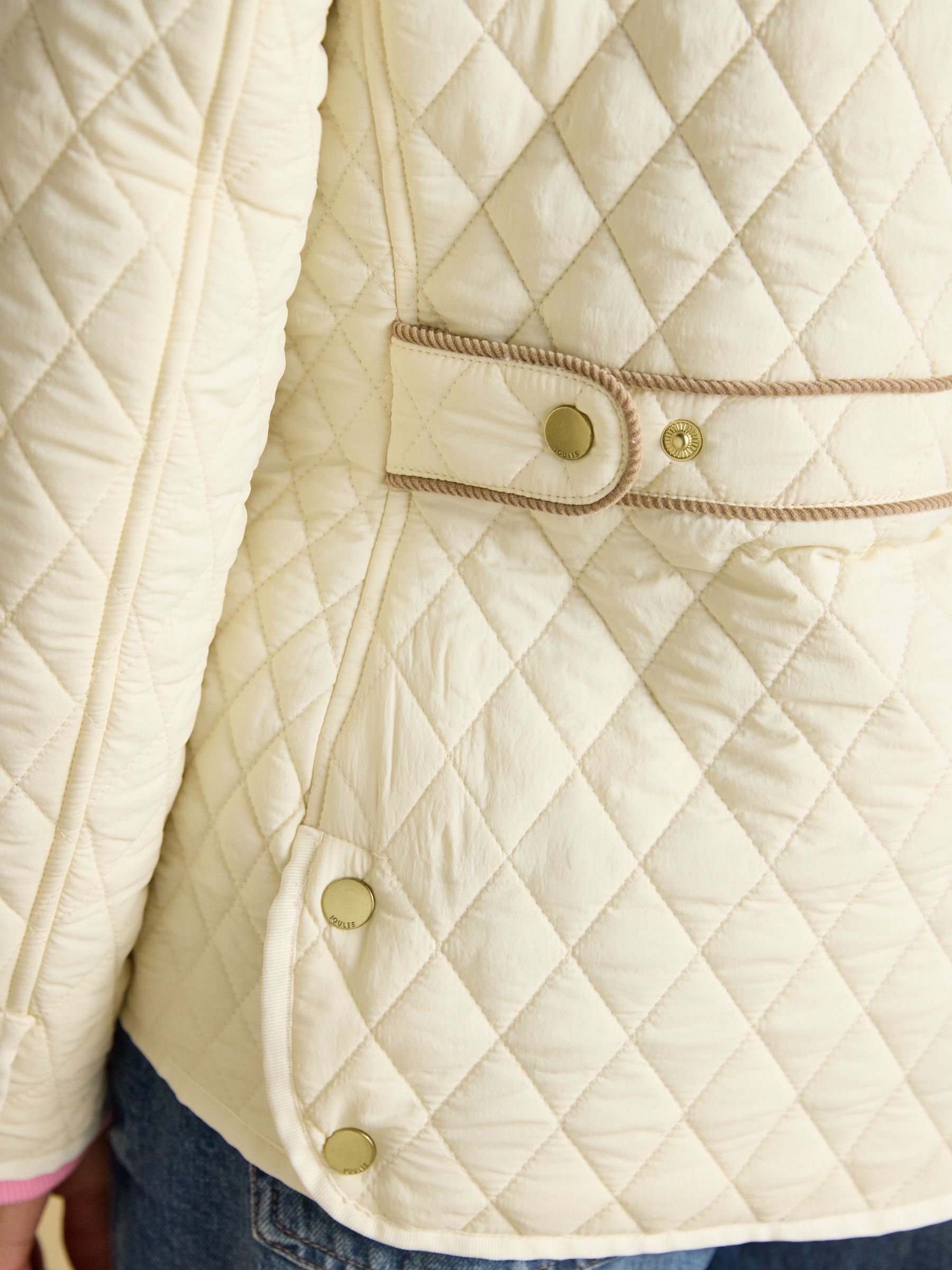 Buy Joules Highclere Neutral Diamond Quilted Showerproof Jacket from ...