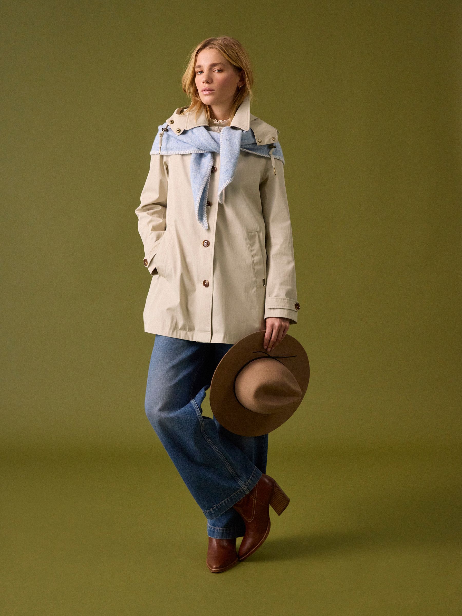 Buy Joules Rainmore Neutral Waterproof button through Raincoat from ...