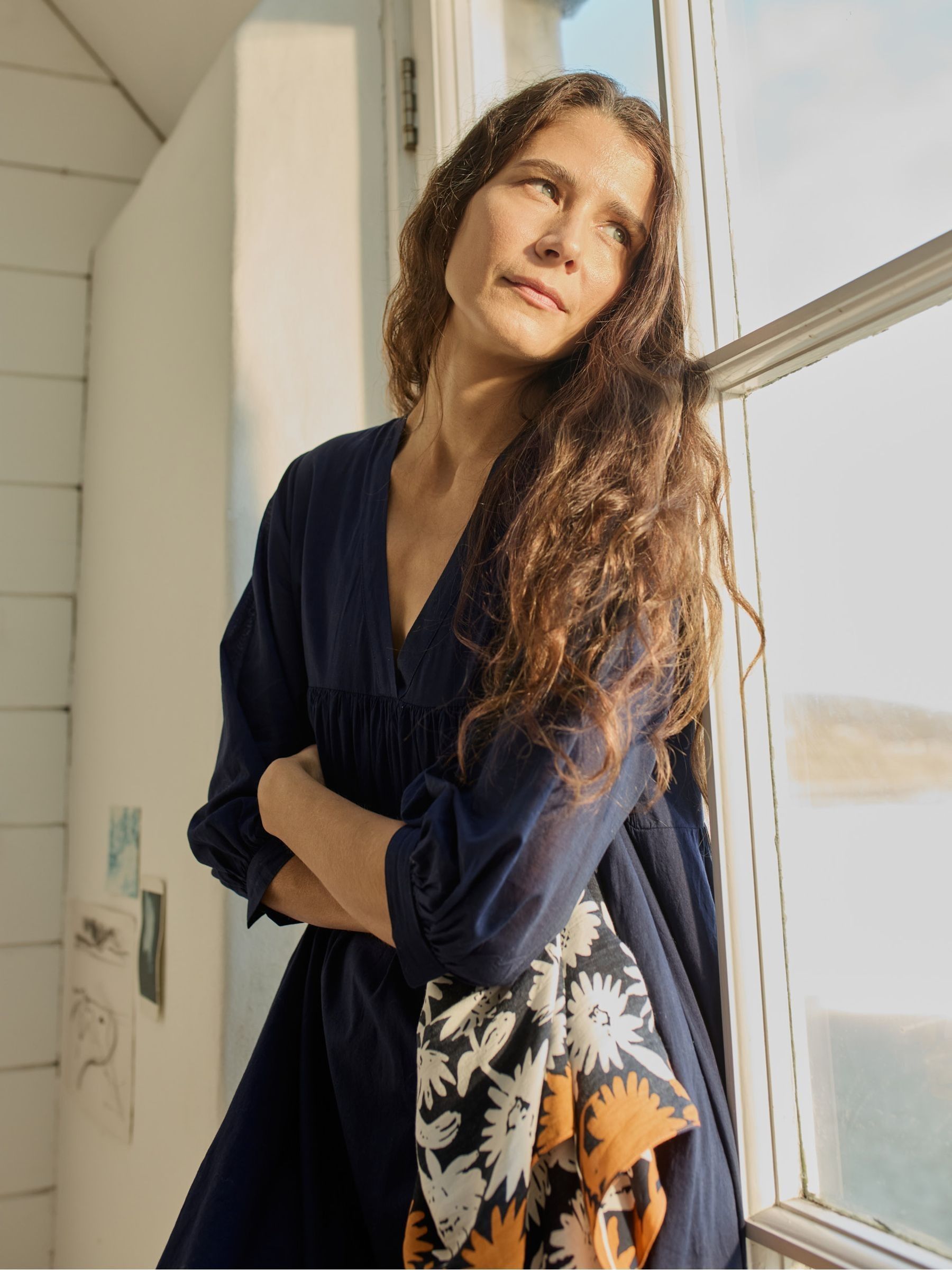 Buy Seasalt Cornwall Light Blue Earth Colours Kaftan 100% Cotton Dress ...