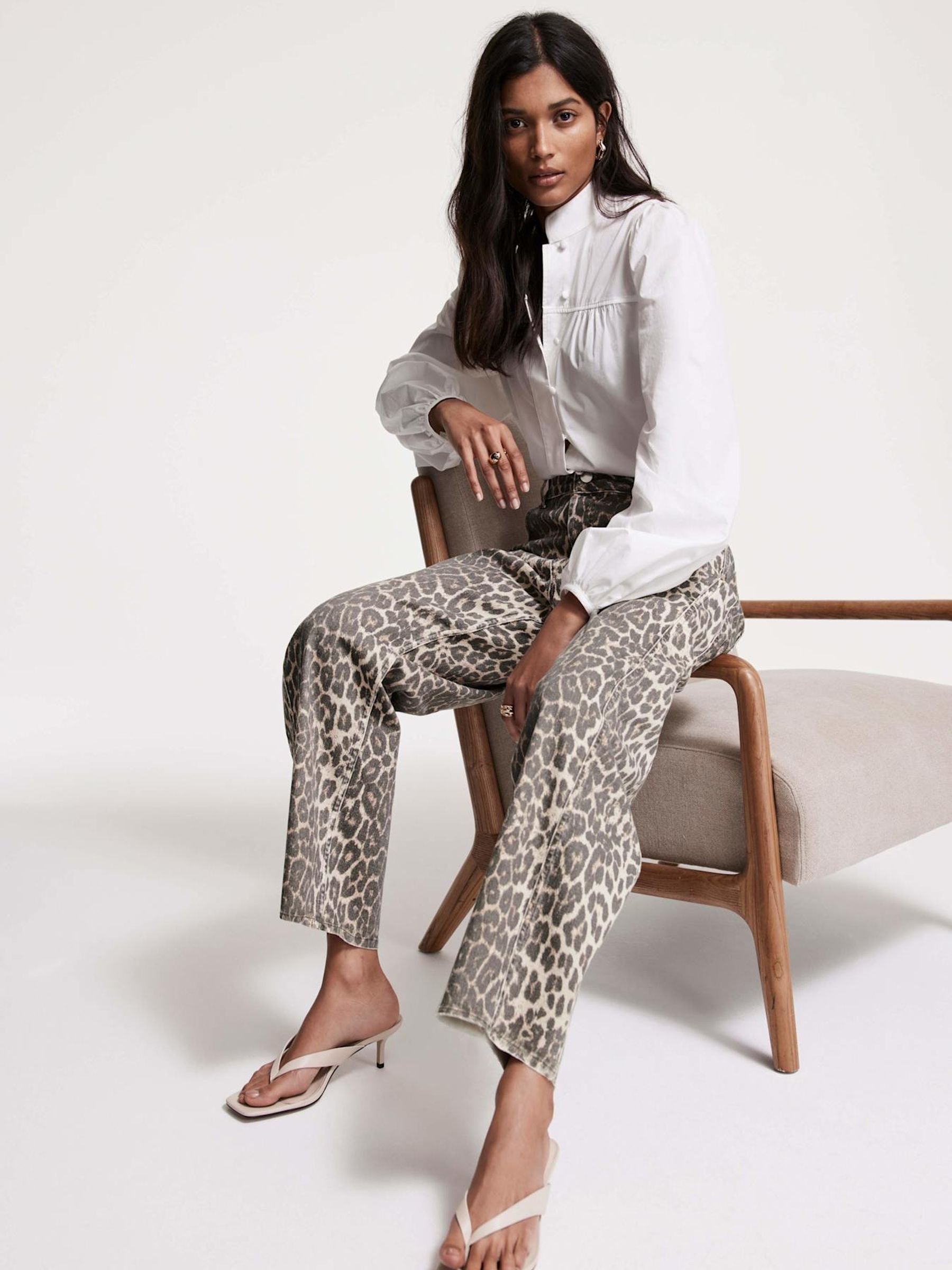 Buy Mint Velvet Leopard High Waisted Tapered Barrel Jeans from the Next ...